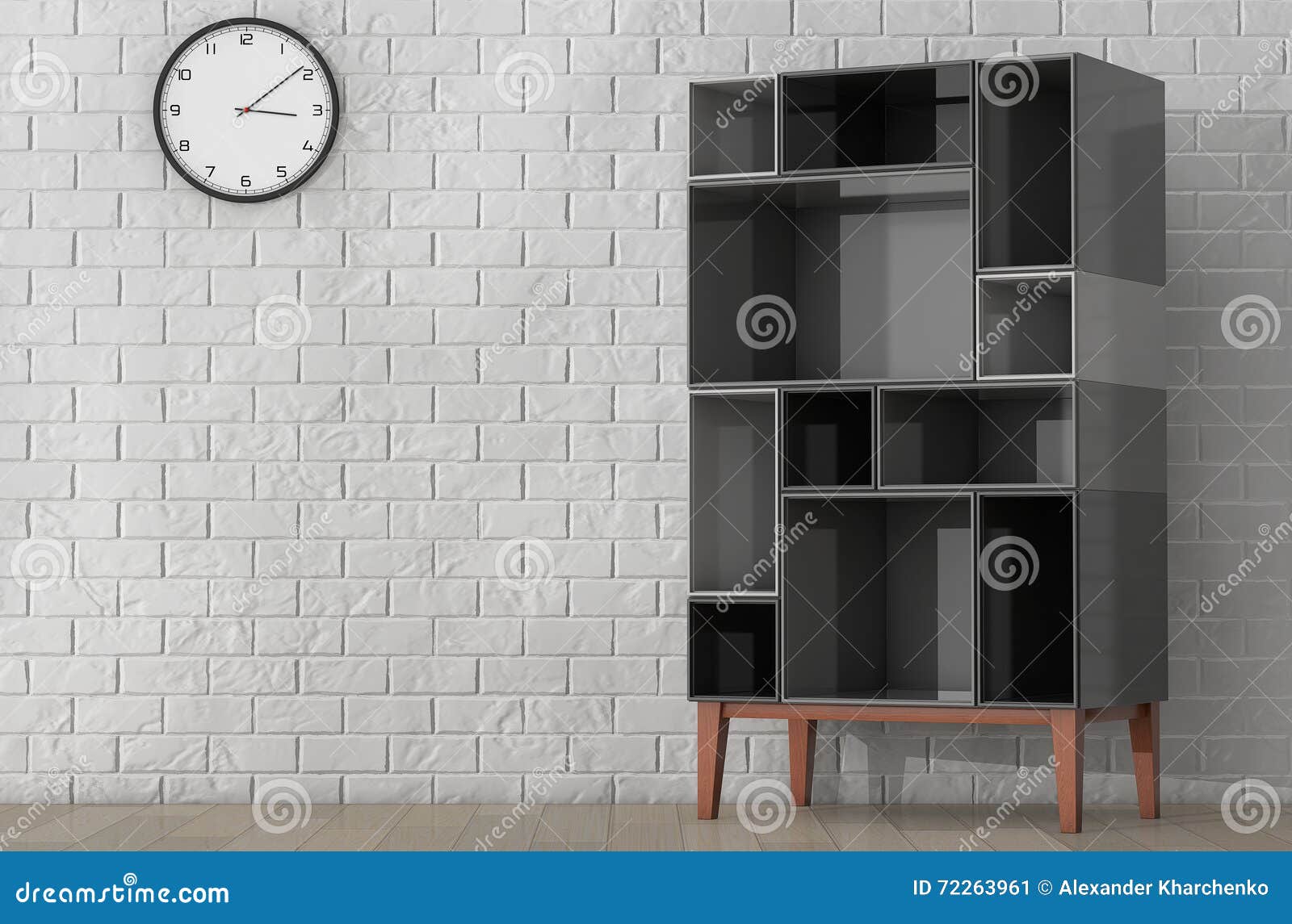 Modern Abstract Shelf. 3d Rendering Stock Illustration - Illustration ...