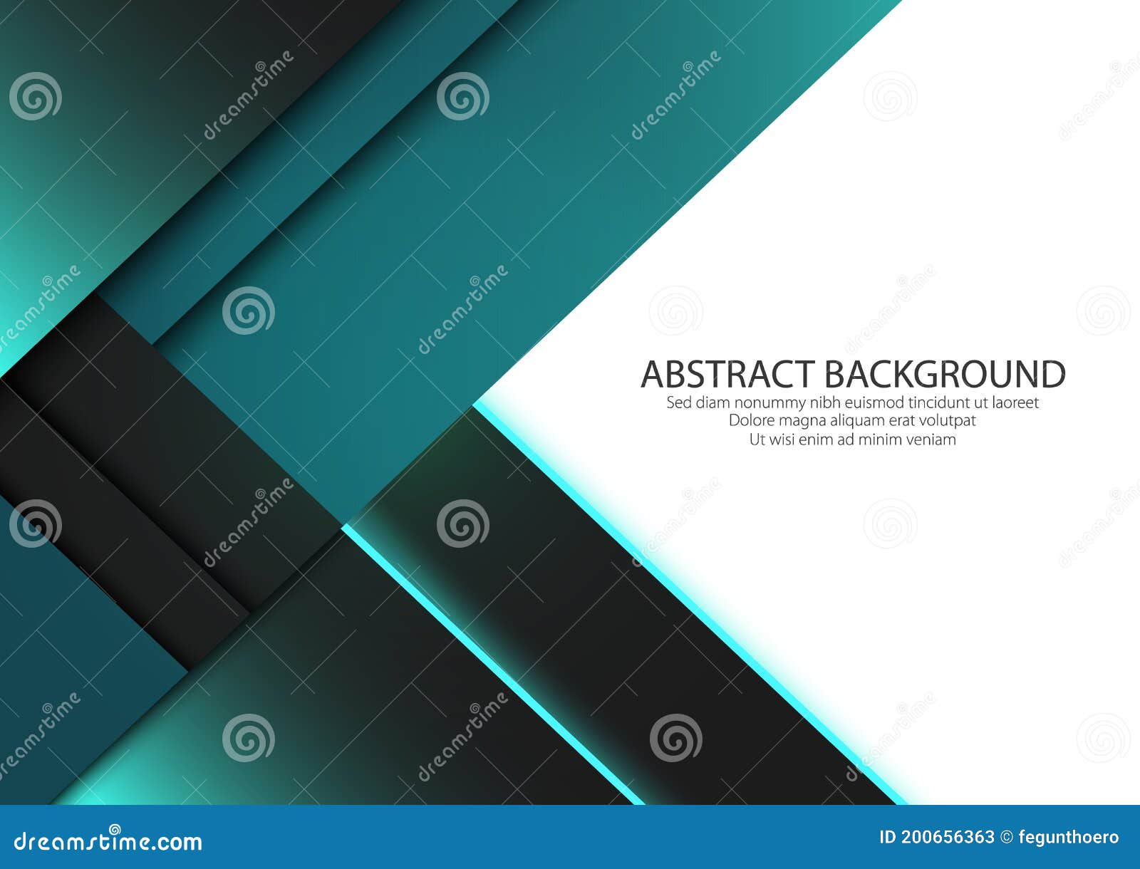 Modern Abstract Side Line Cyan Color Shape. Design Graphic Vector Stock ...