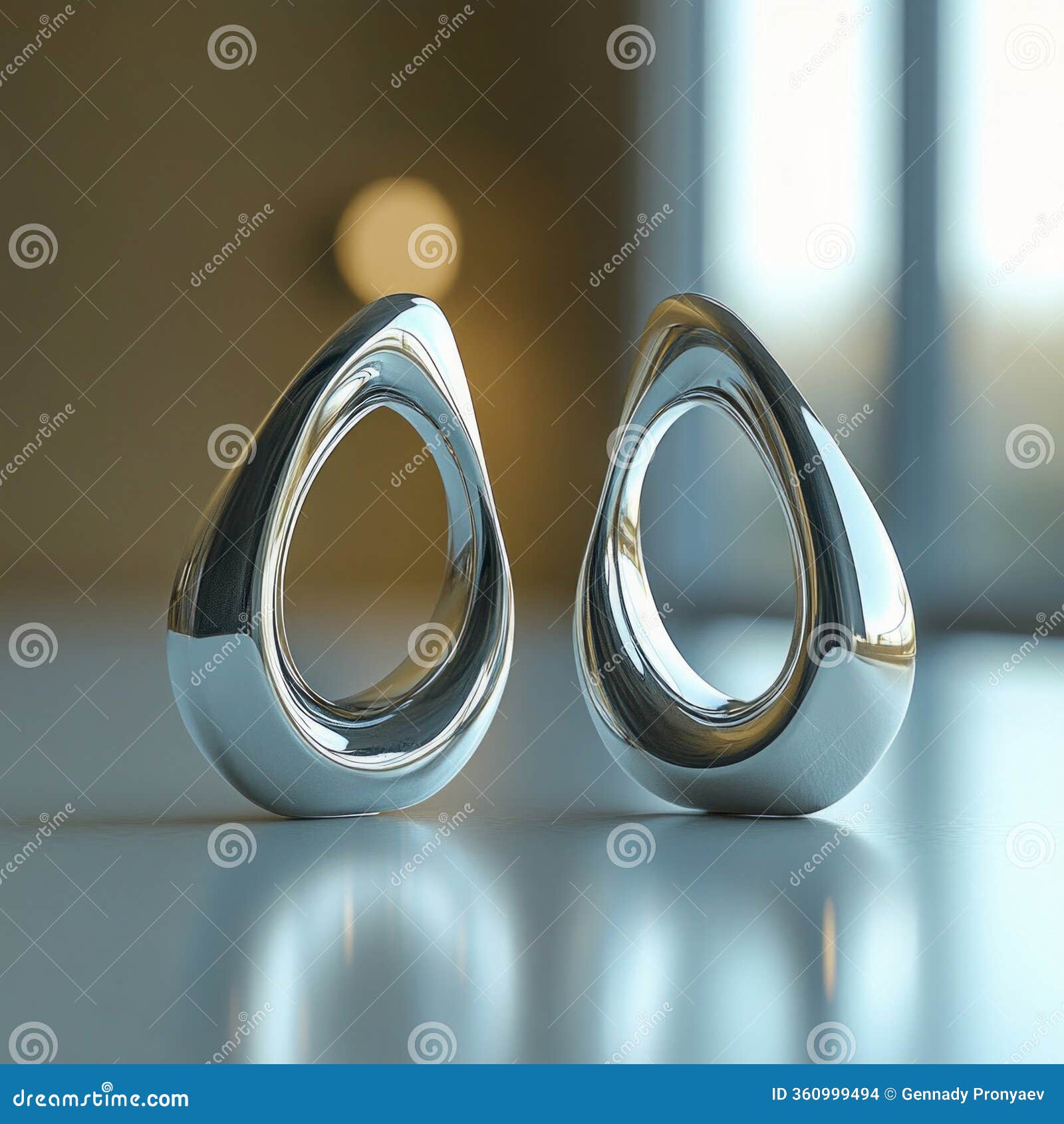 Modern Abstract Silver Sculptures with Soft Reflections in Minimalist ...