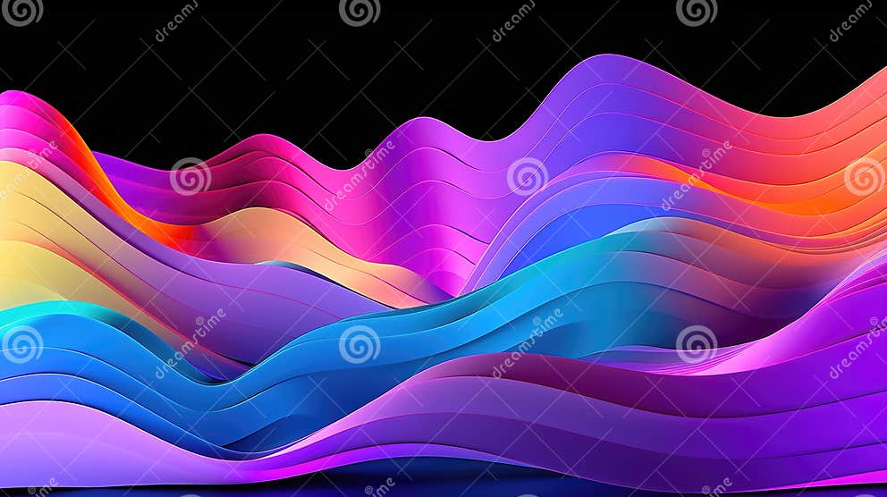 Modern Abstract Simple Wallpaper Design of Waves in Different Colors ...