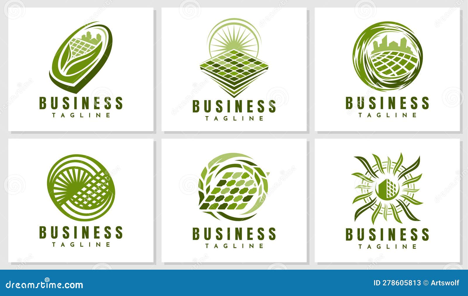 Modern Abstract Solar Panel Logo Design. Green Building, Leaf, Solar ...
