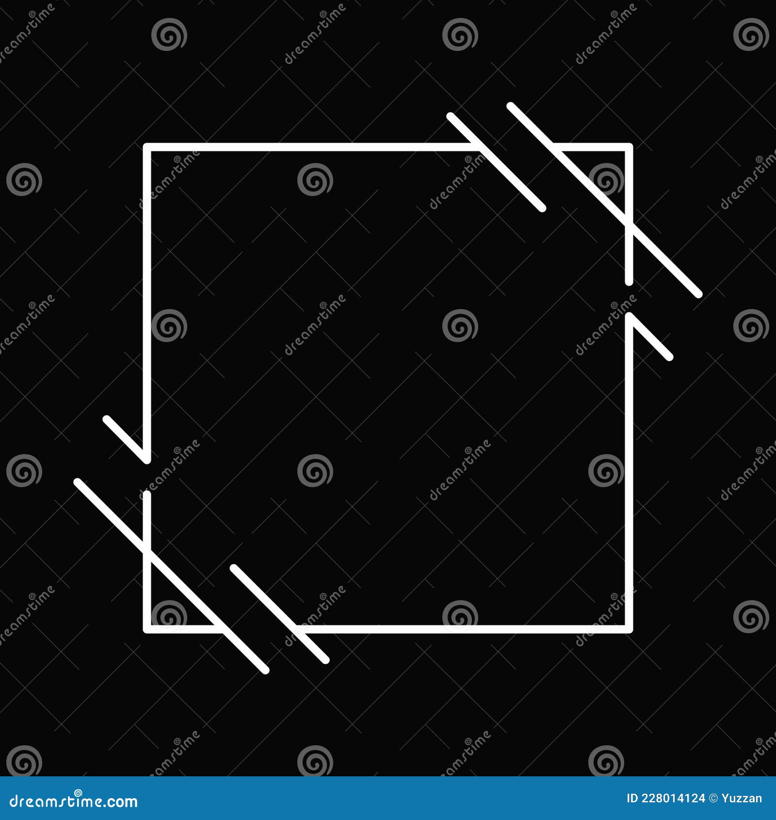 Modern Abstract Square Frame with Thin Outline Template Vector Stock ...