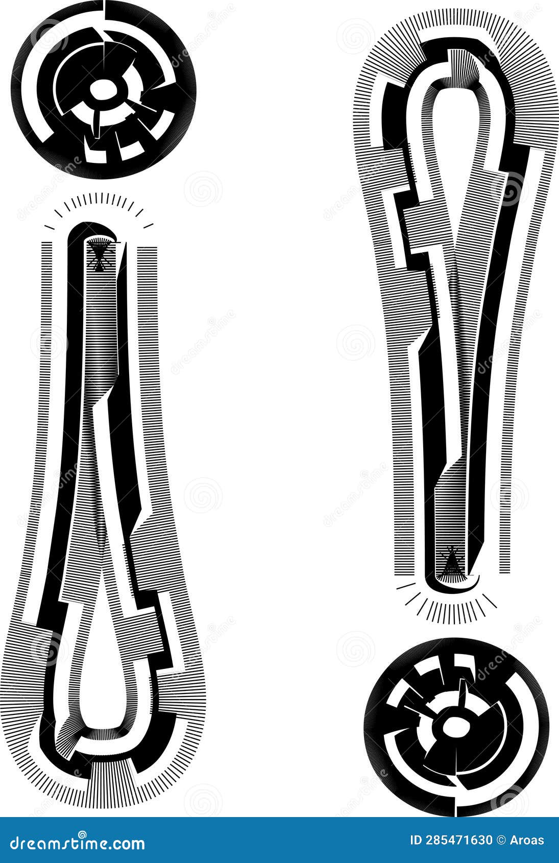 Modern Abstract Striped Design Exclamation Mark Symbol with Lines Stock ...