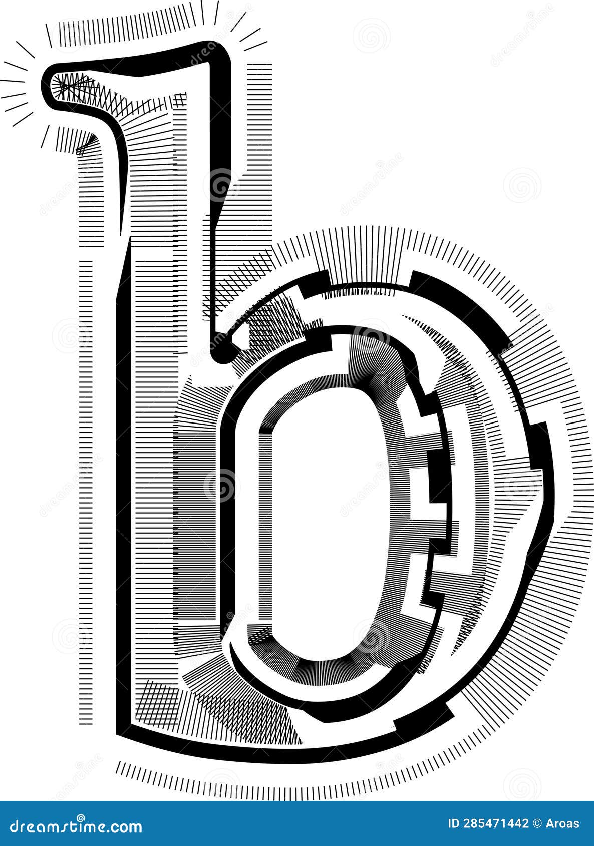 Modern Abstract Striped Design with Lines LETTER B Stock Vector ...