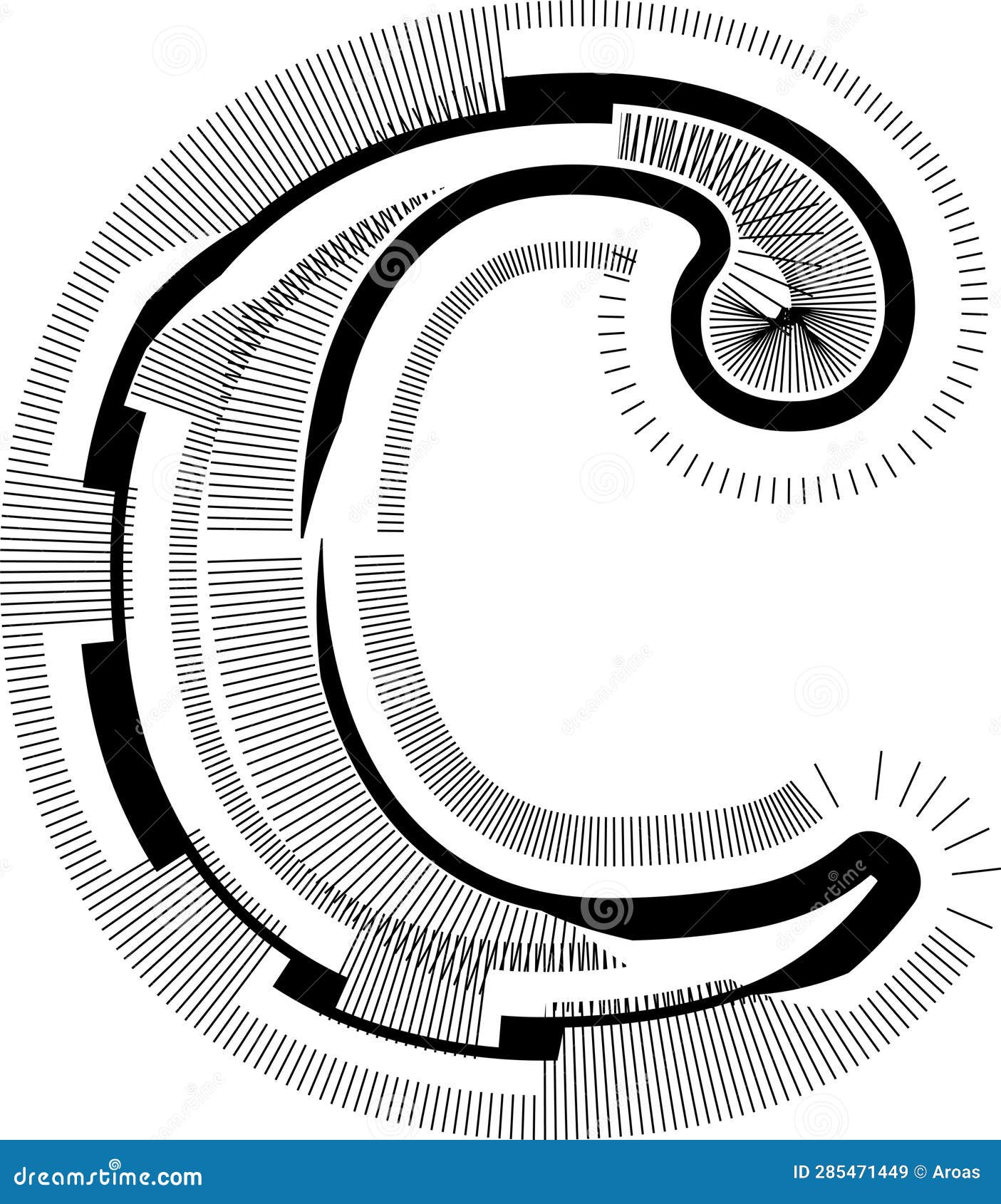 Modern Abstract Striped Design with Lines LETTER C Stock Vector ...