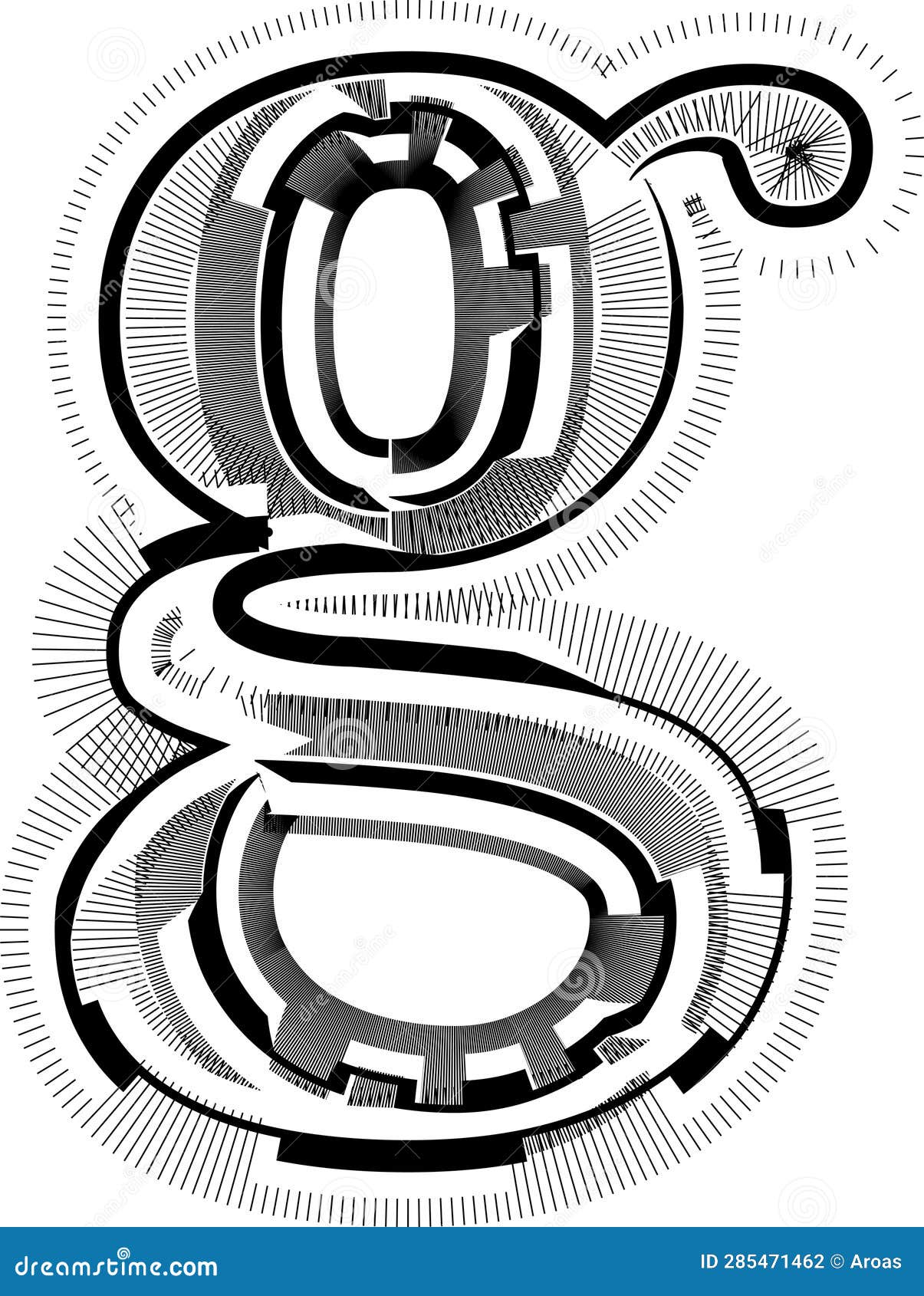 Modern Abstract Striped Design with Lines LETTER G Stock Illustration ...