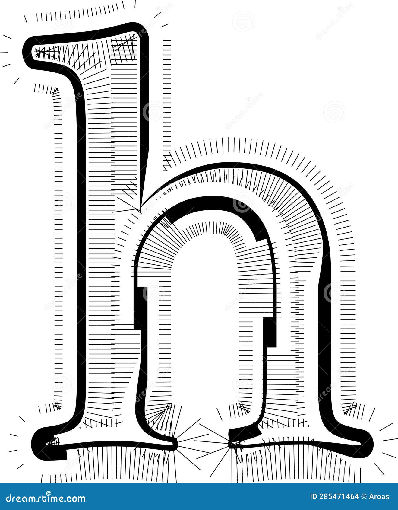 Modern Abstract Striped Design with Lines LETTER H Stock Vector ...