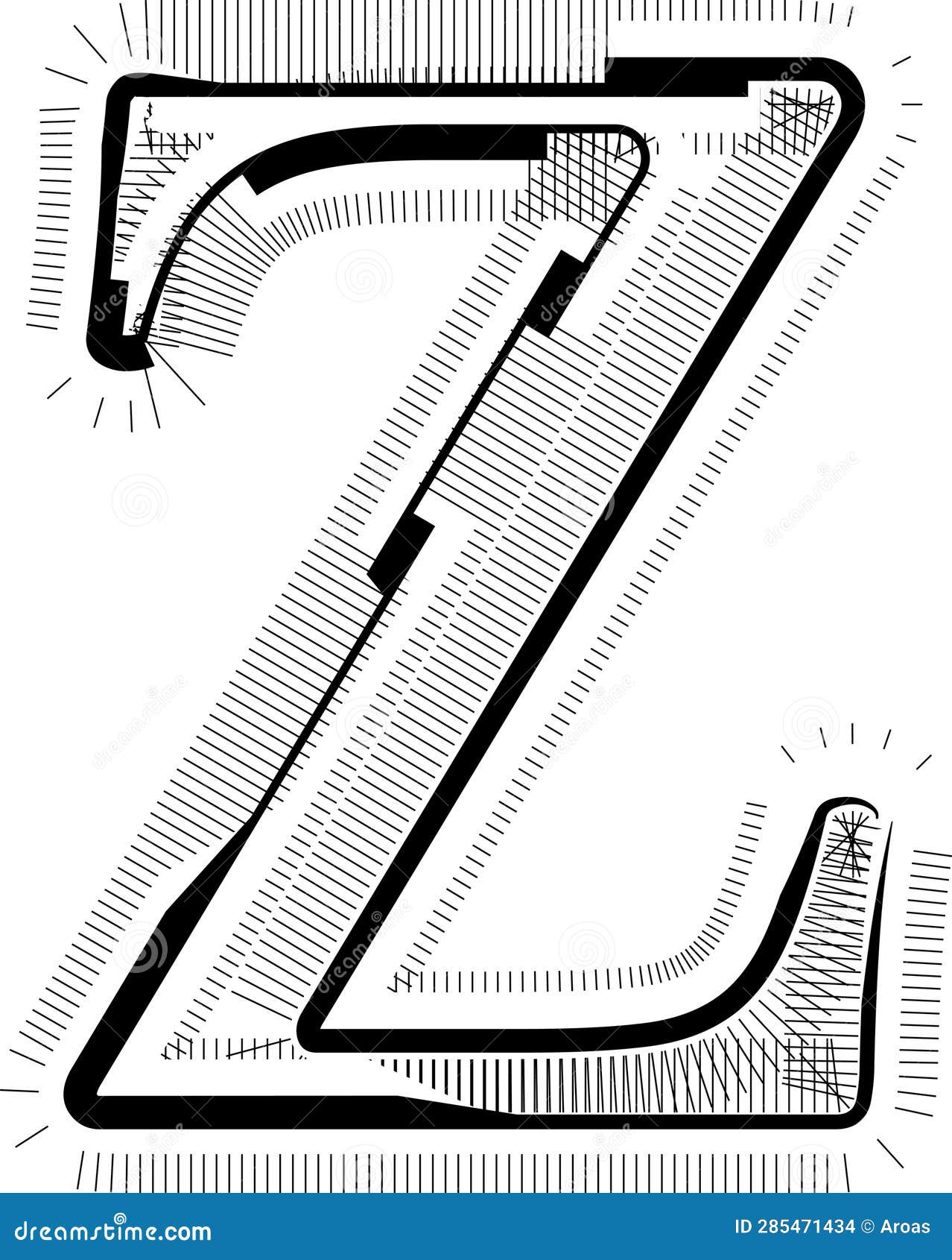 Modern Abstract Striped Design with Lines LETTER Z Stock Vector ...