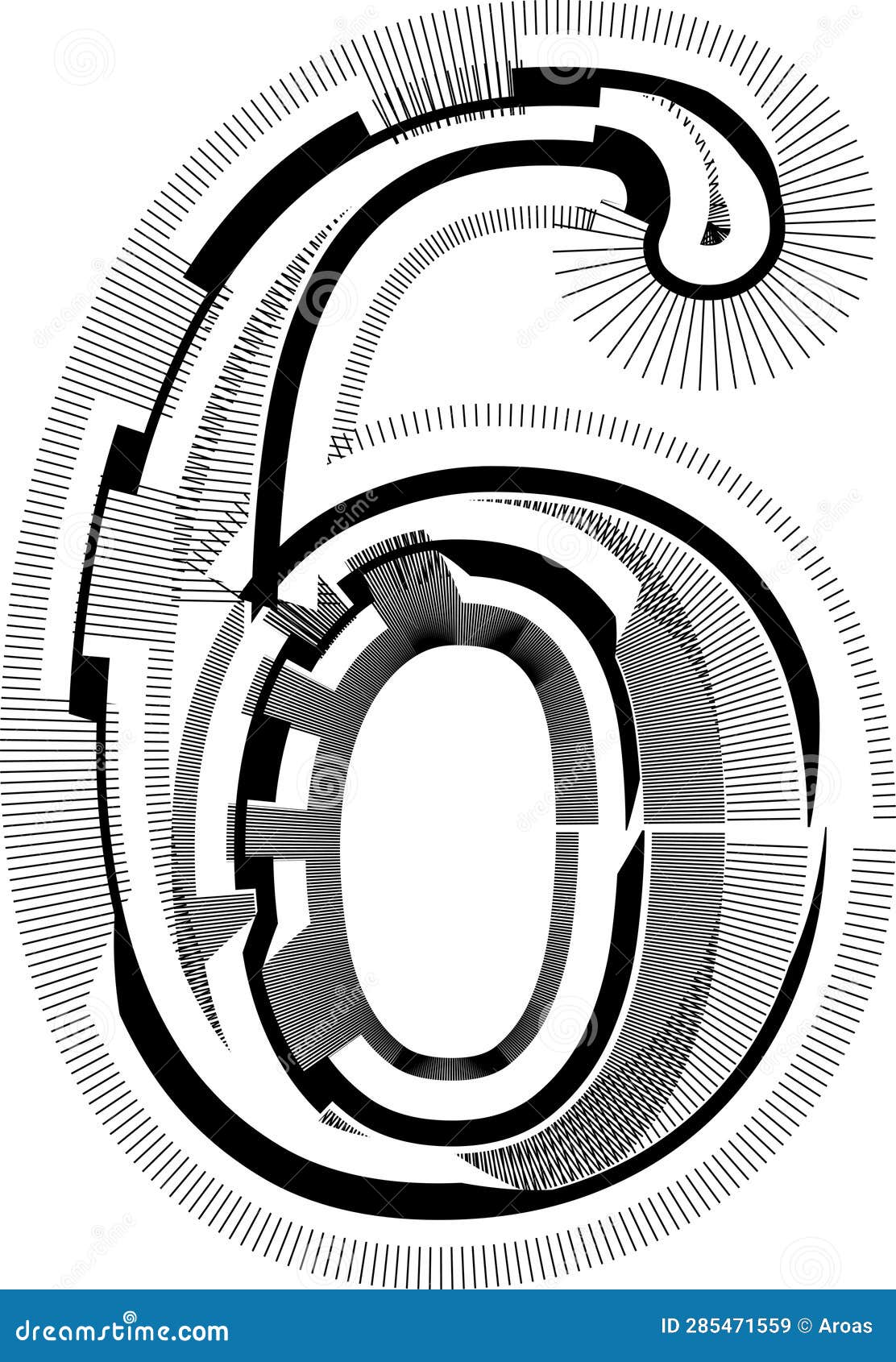 Modern Abstract Striped Design with Lines Number 6 Stock Illustration ...