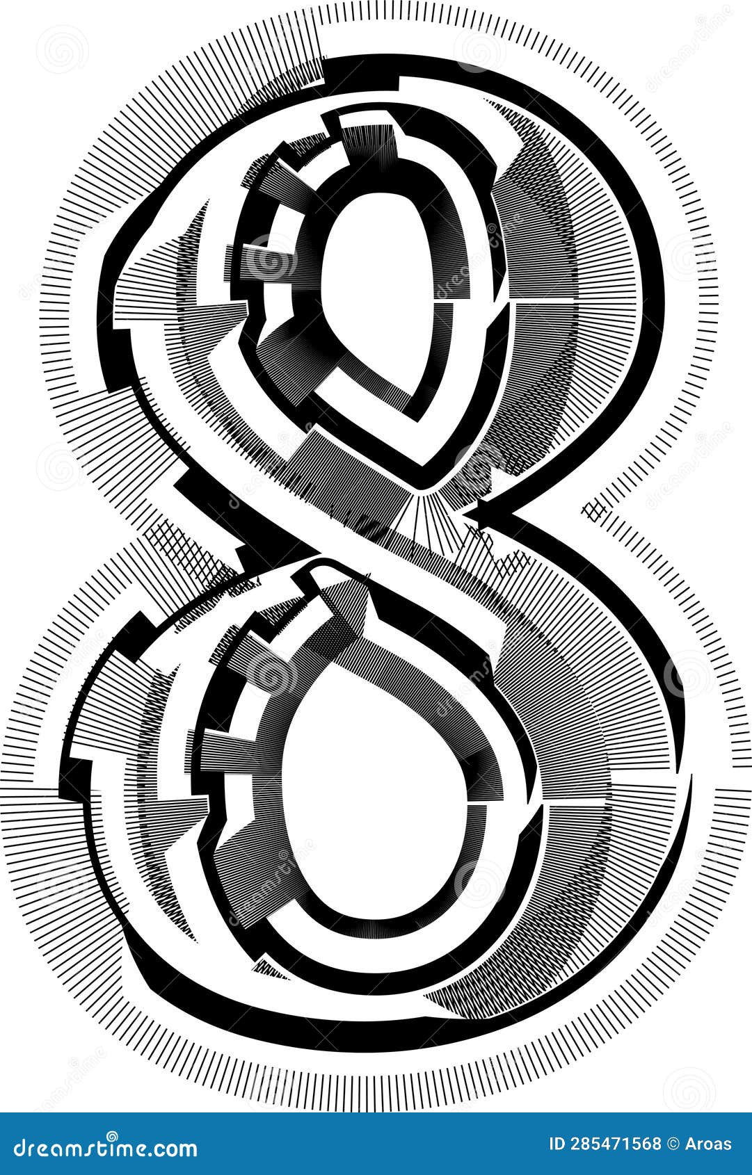Modern Abstract Striped Design with Lines Number 8 Stock Vector ...
