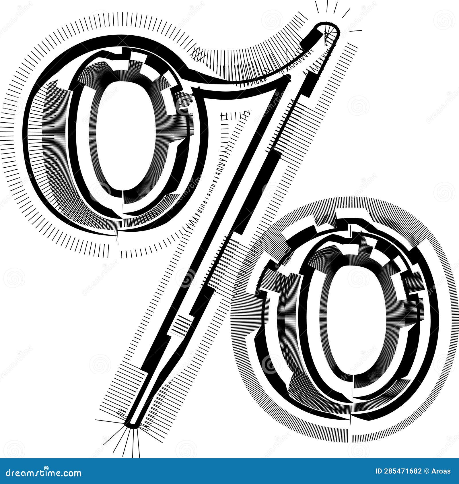 Modern Abstract Striped Design Percent Symbol with Lines Stock ...