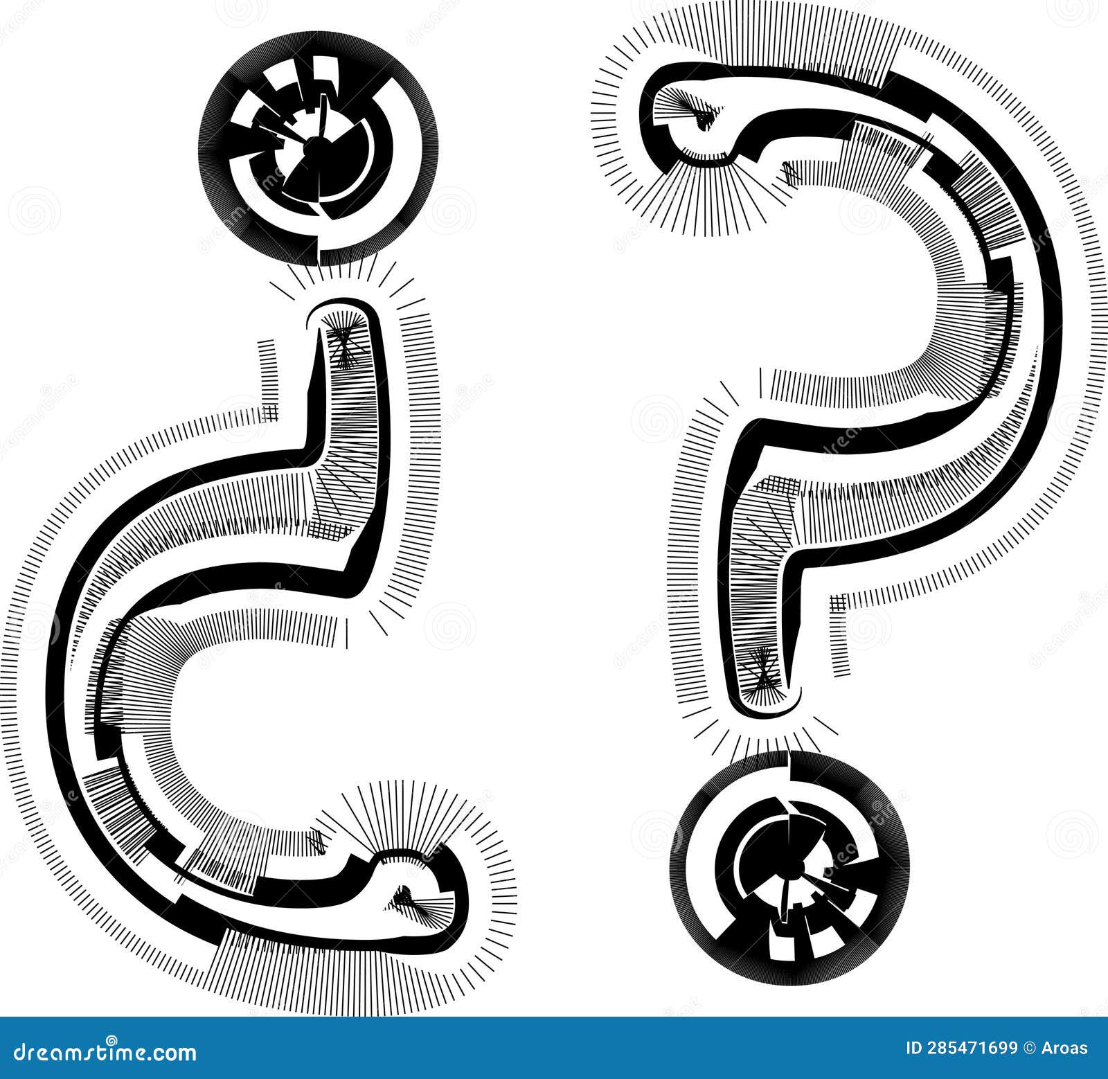 Modern Abstract Striped Design Question Mark Symbol with Lines Stock ...