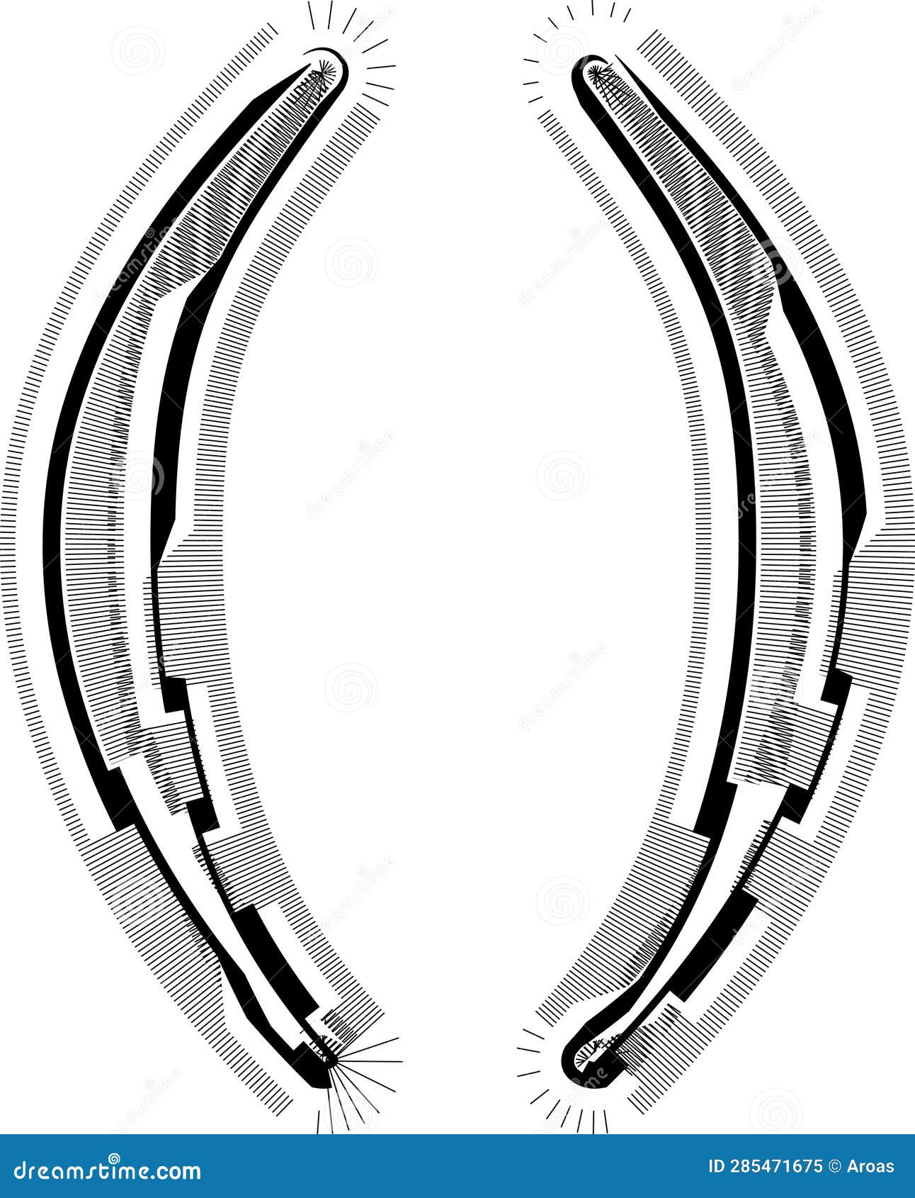 Modern Abstract Striped Design Symbol with Lines Stock Illustration ...