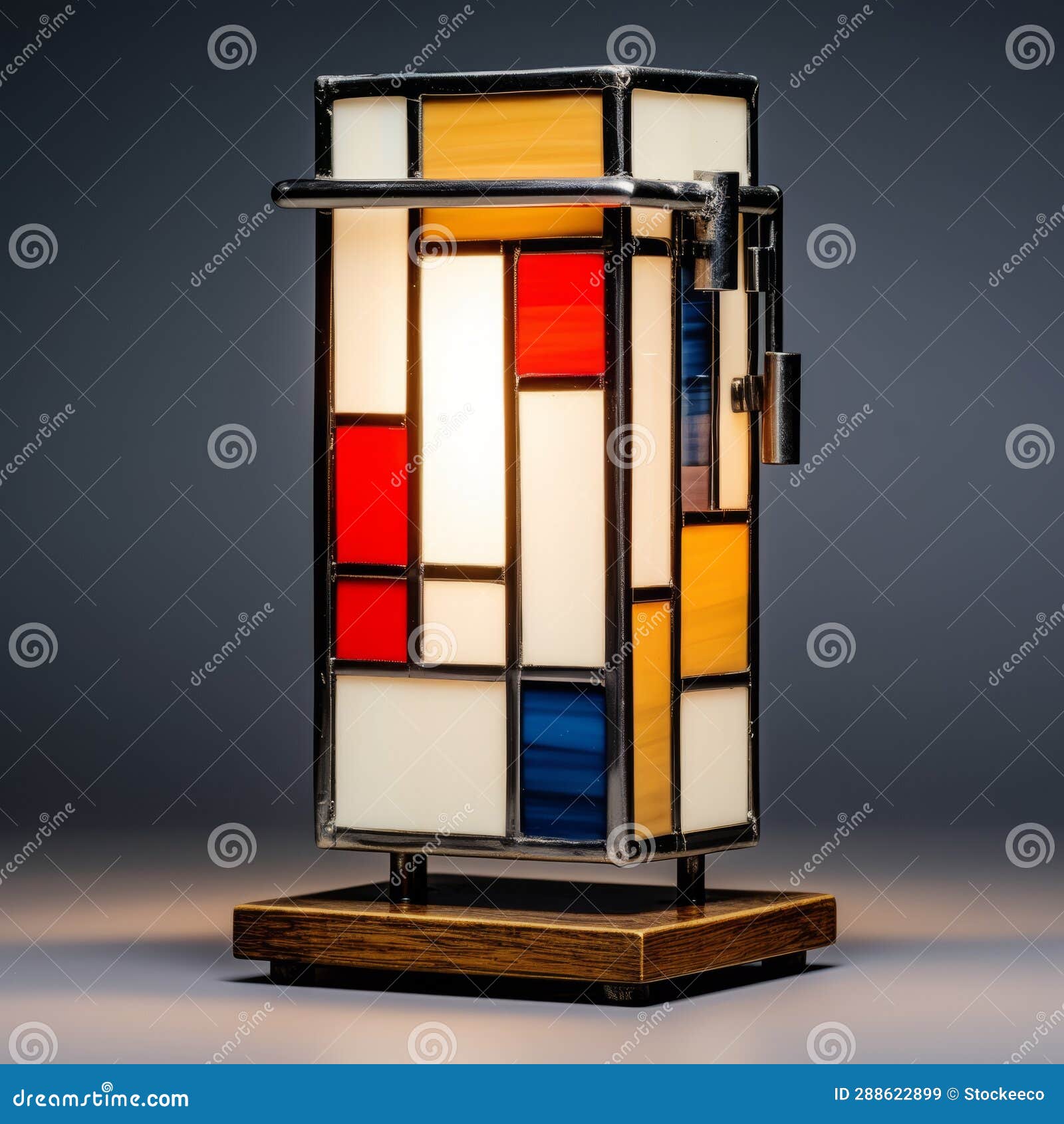 Modern Abstract Table Lamp with Multi Colored Square Base Stock ...