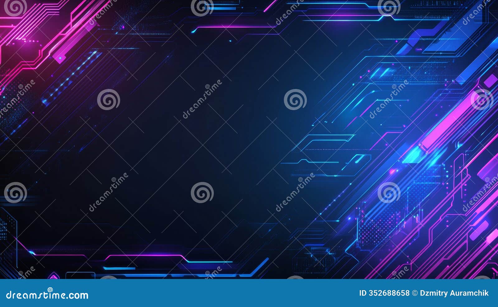 A Modern Abstract Tech Backdrop Featuring Dark Neon Accents for ...