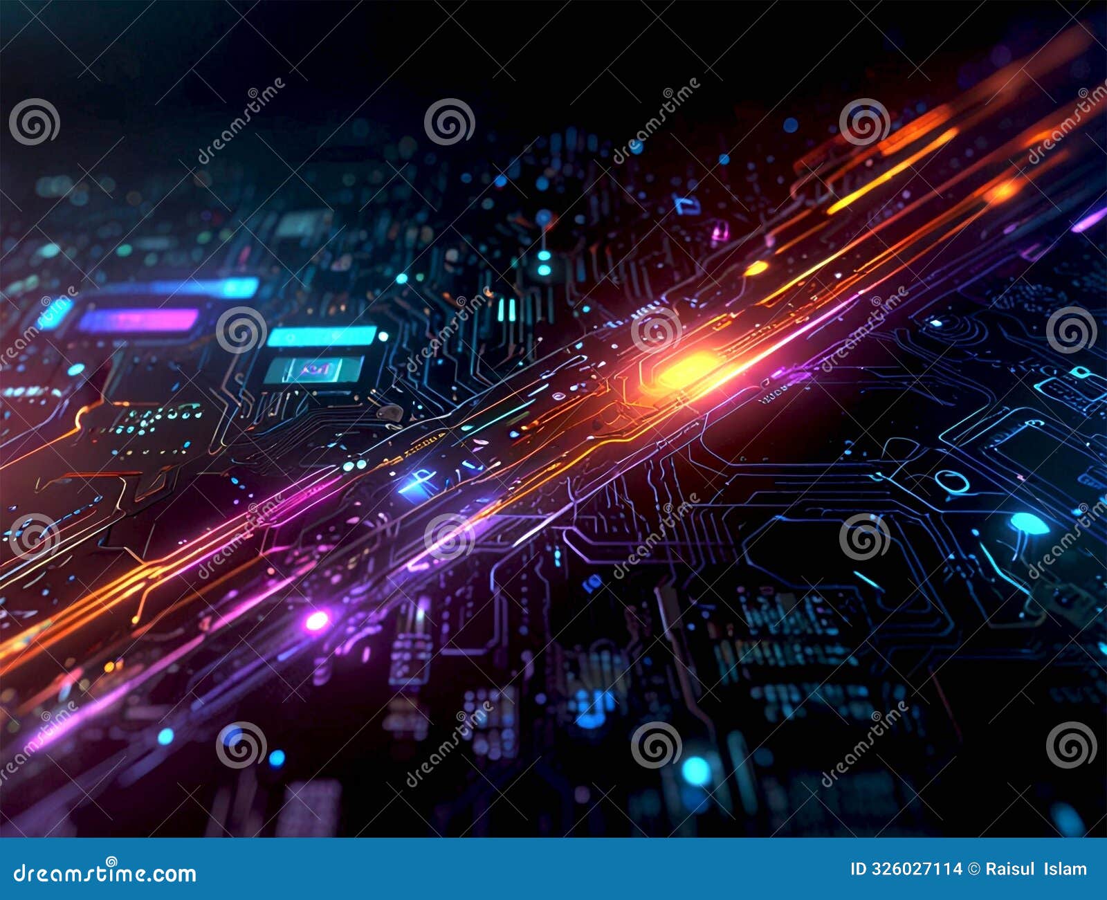Modern Abstract Technology Background Stock Illustration - Illustration ...
