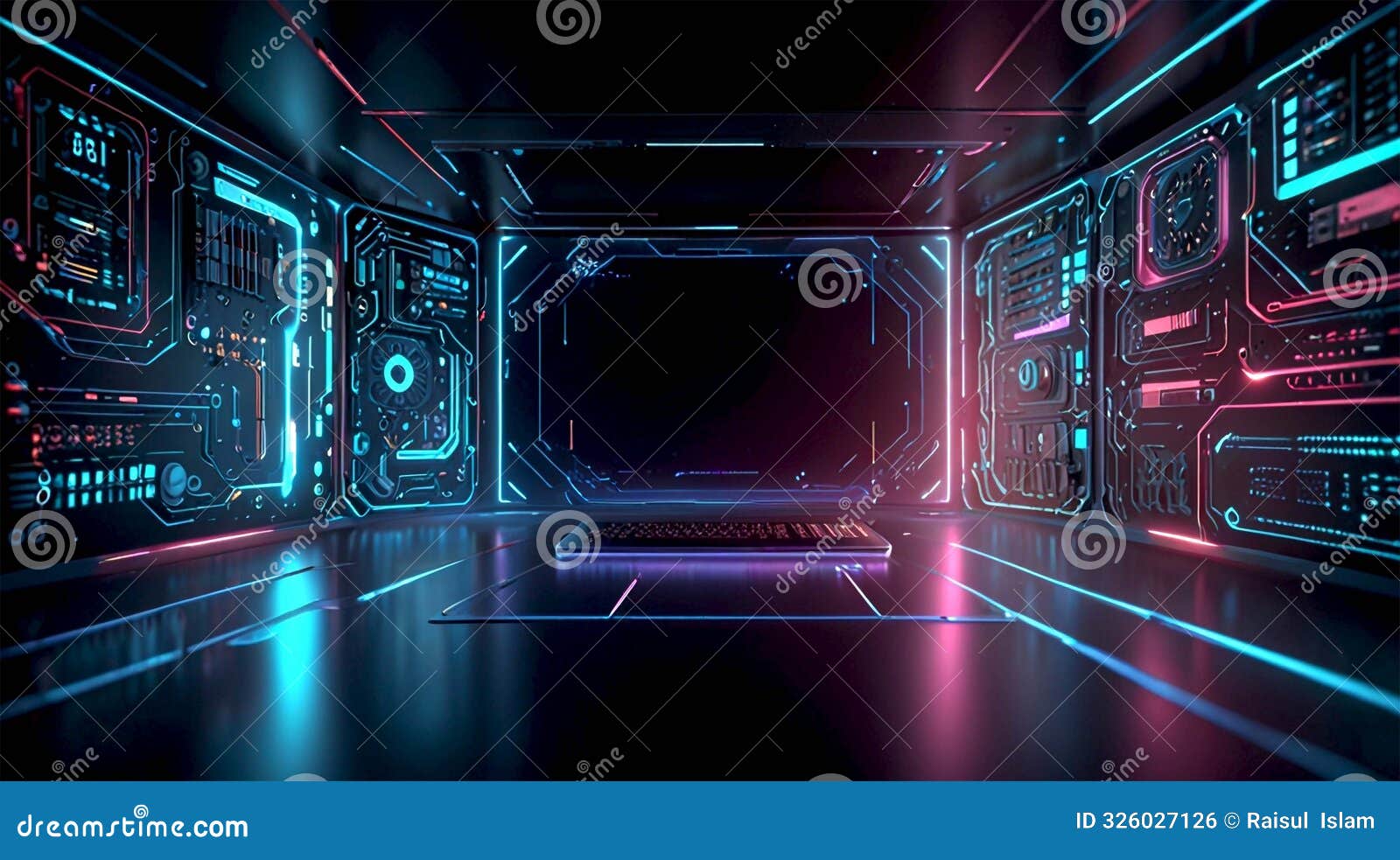 Modern Abstract Technology Background Stock Illustration - Illustration ...