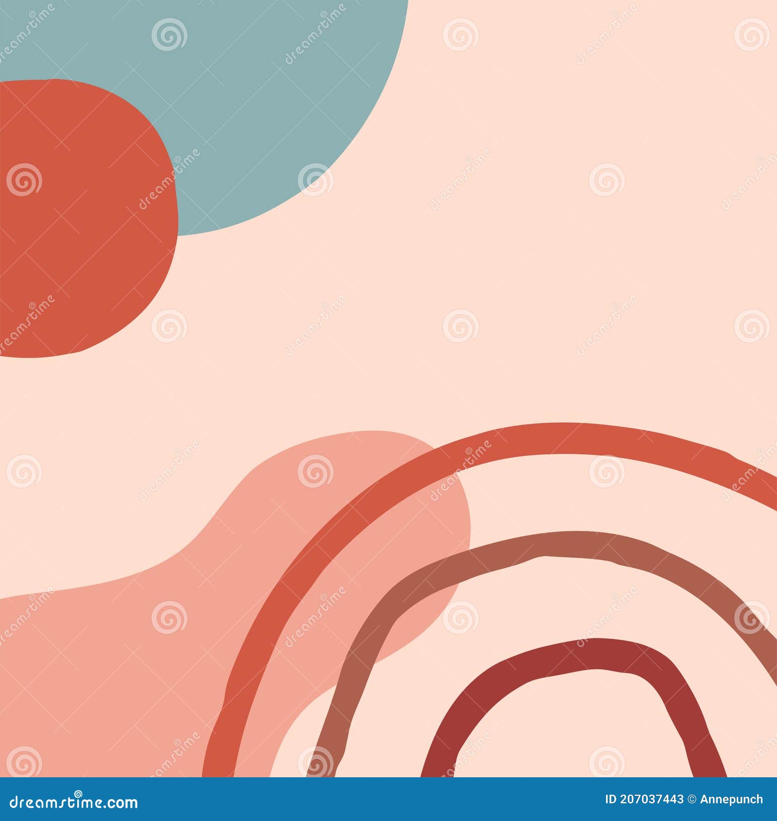 Modern Abstract Template with Different Shapes. Drawn by Hand Stock ...