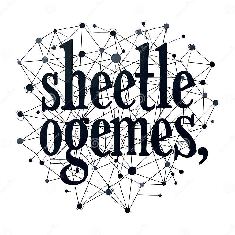 A Modern and Abstract Text Design Featuring the Phrase Sheetle Ogemes ...