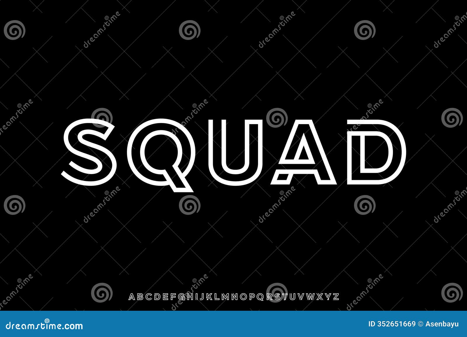 Modern Abstract Unique Outline Alphabet Display Font Vector ...