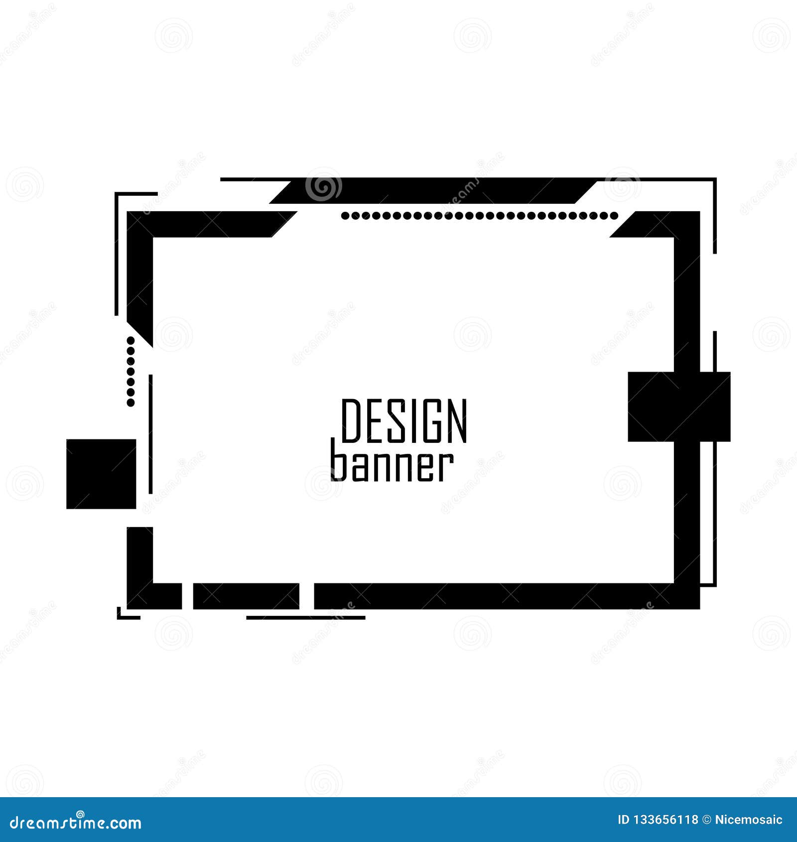 Modern Abstract Vector Banner. Flat Geometric Rectangle Shaped F Stock ...