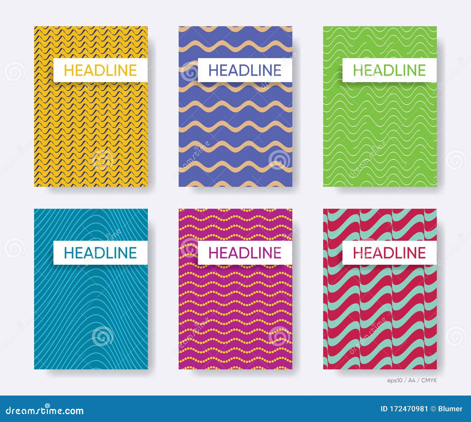 Modern Abstract Vector Wavy Line Brochure Covers Stock Vector ...