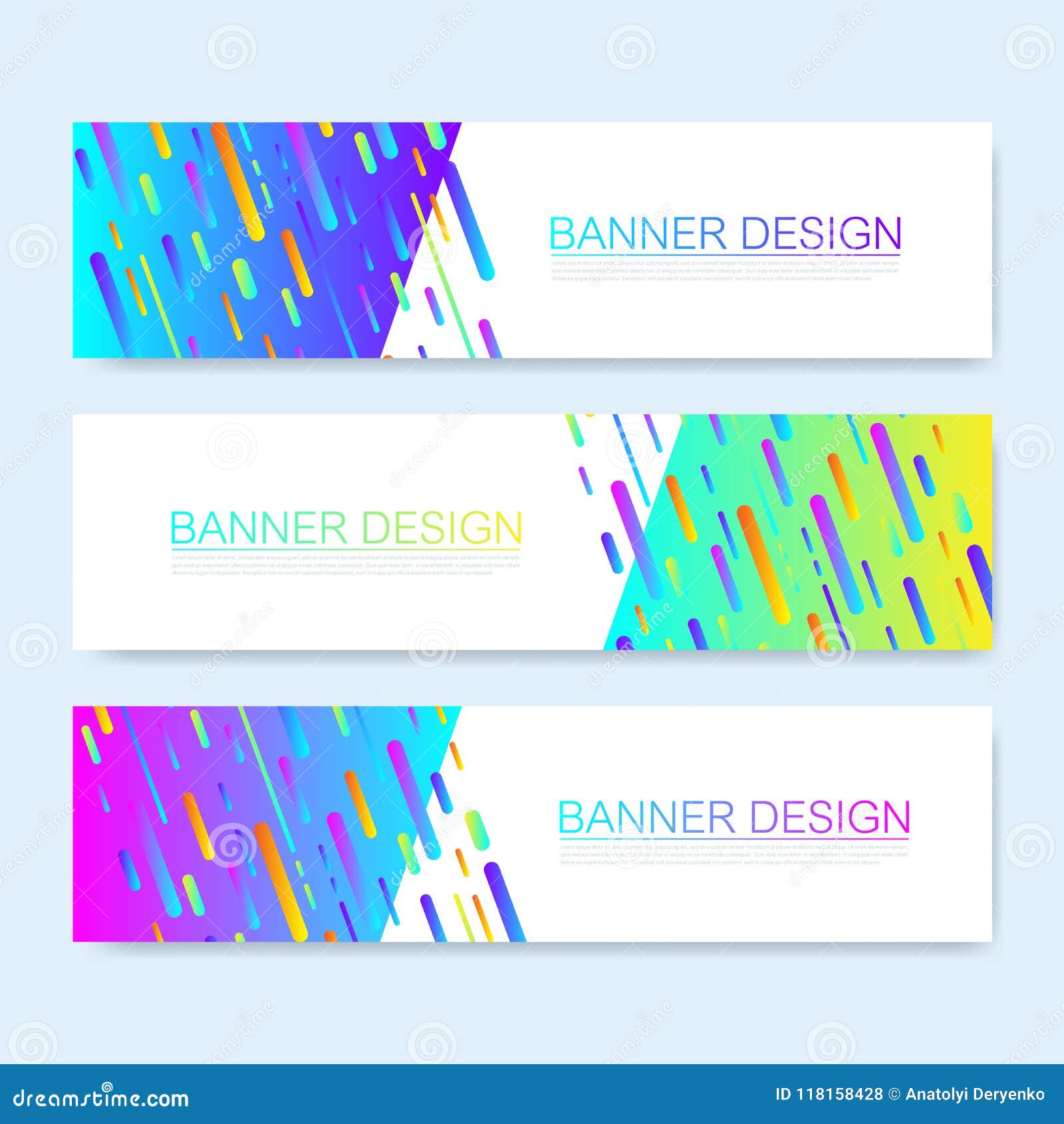 Modern Abstract Vector Web Banner Template. Colorful Web Design ...