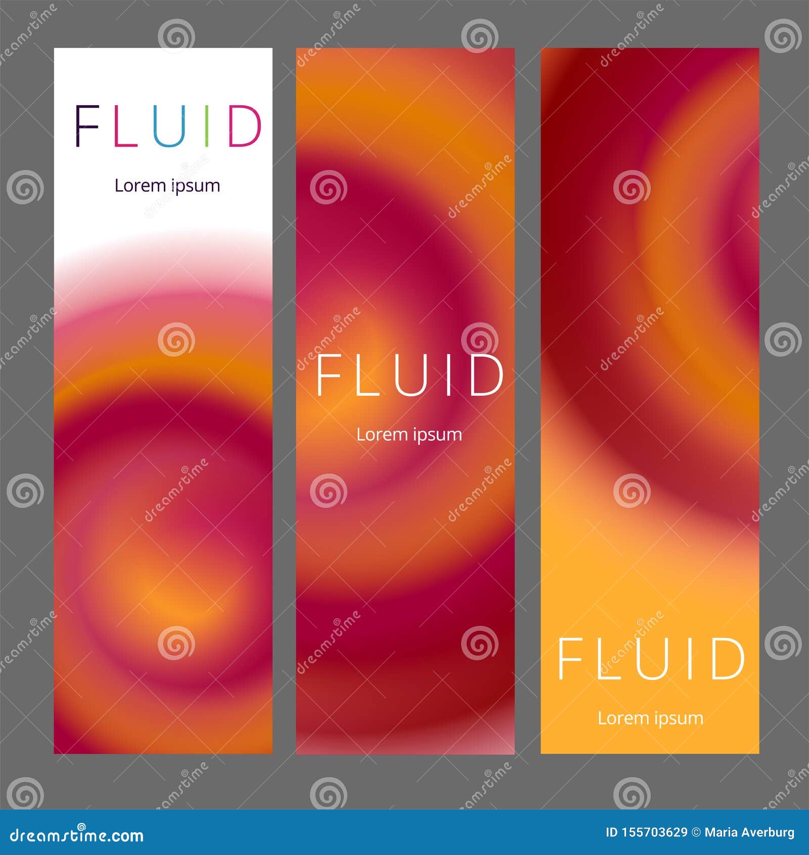 Modern Abstract Vertical Banners Set. Cool Gradient Shapes Composition ...