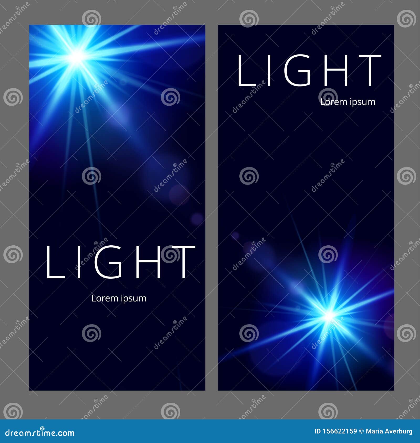 Modern Abstract Vertical Banners Set. Reliastic Light Flare. Futuristic ...