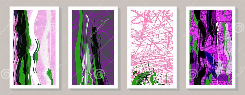 Modern Abstract Vertical Rectangular Backgrounds with Random Shapes and ...