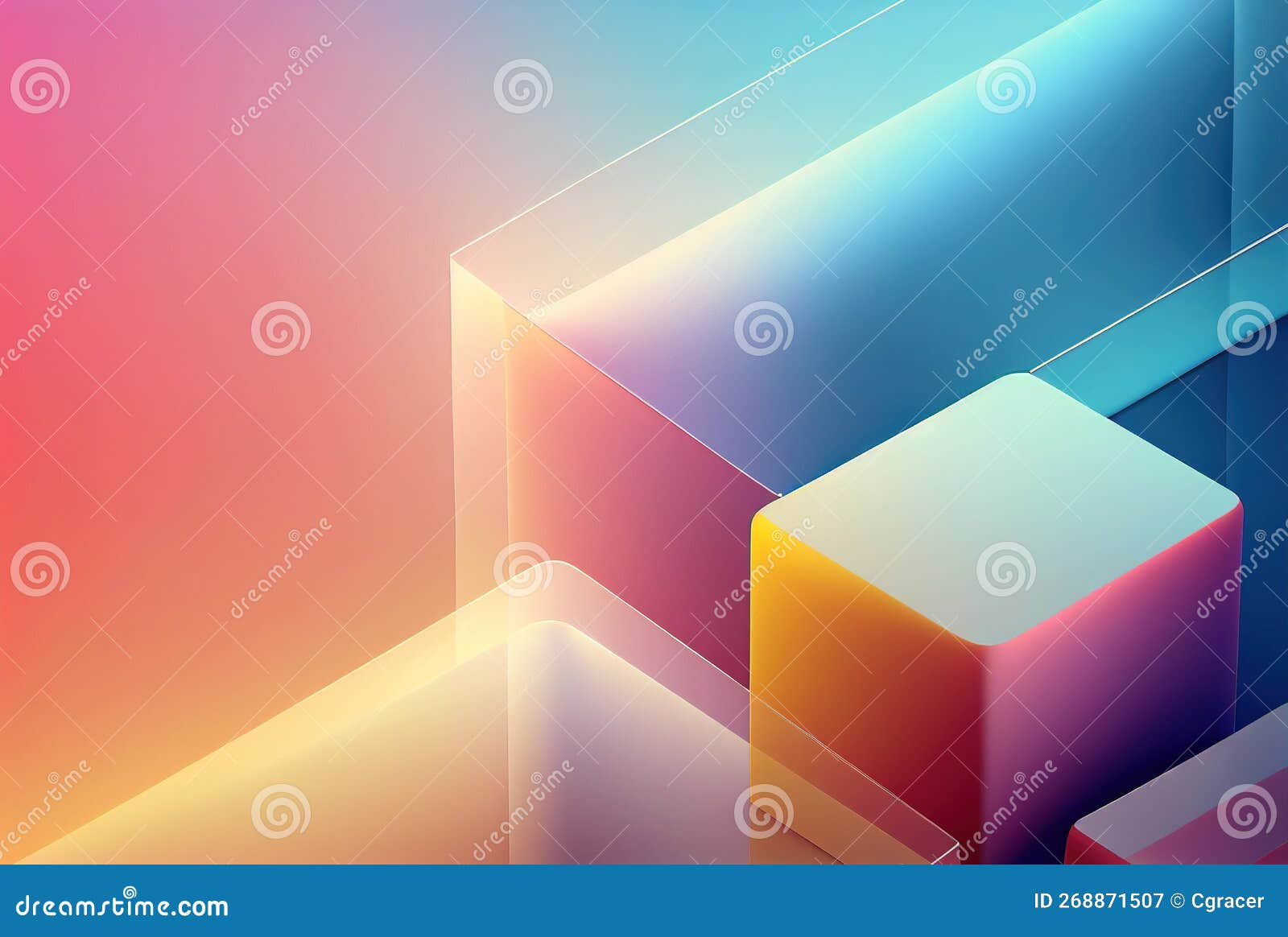 Modern Abstract Wallpaper with Geometric Shapes Made of Reflective and ...