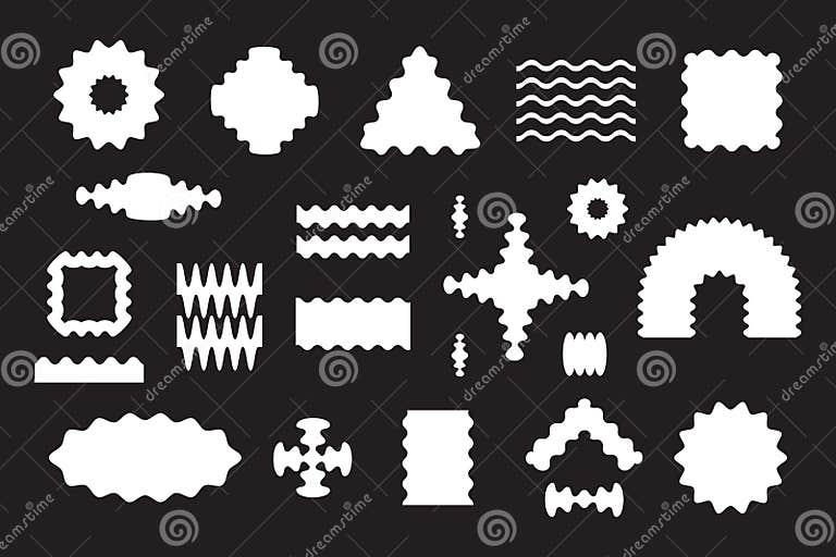 Modern Abstract Wavy Flat Solid and Blank White Random Odd Shapes Icons ...