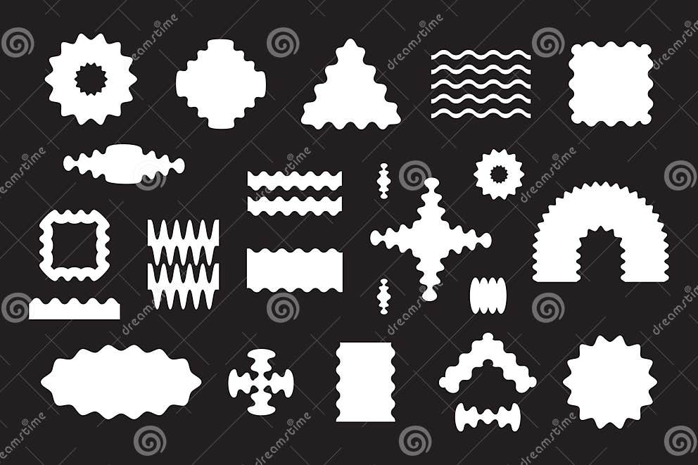 Modern Abstract Wavy Flat Solid and Blank White Random Odd Shapes Icons ...