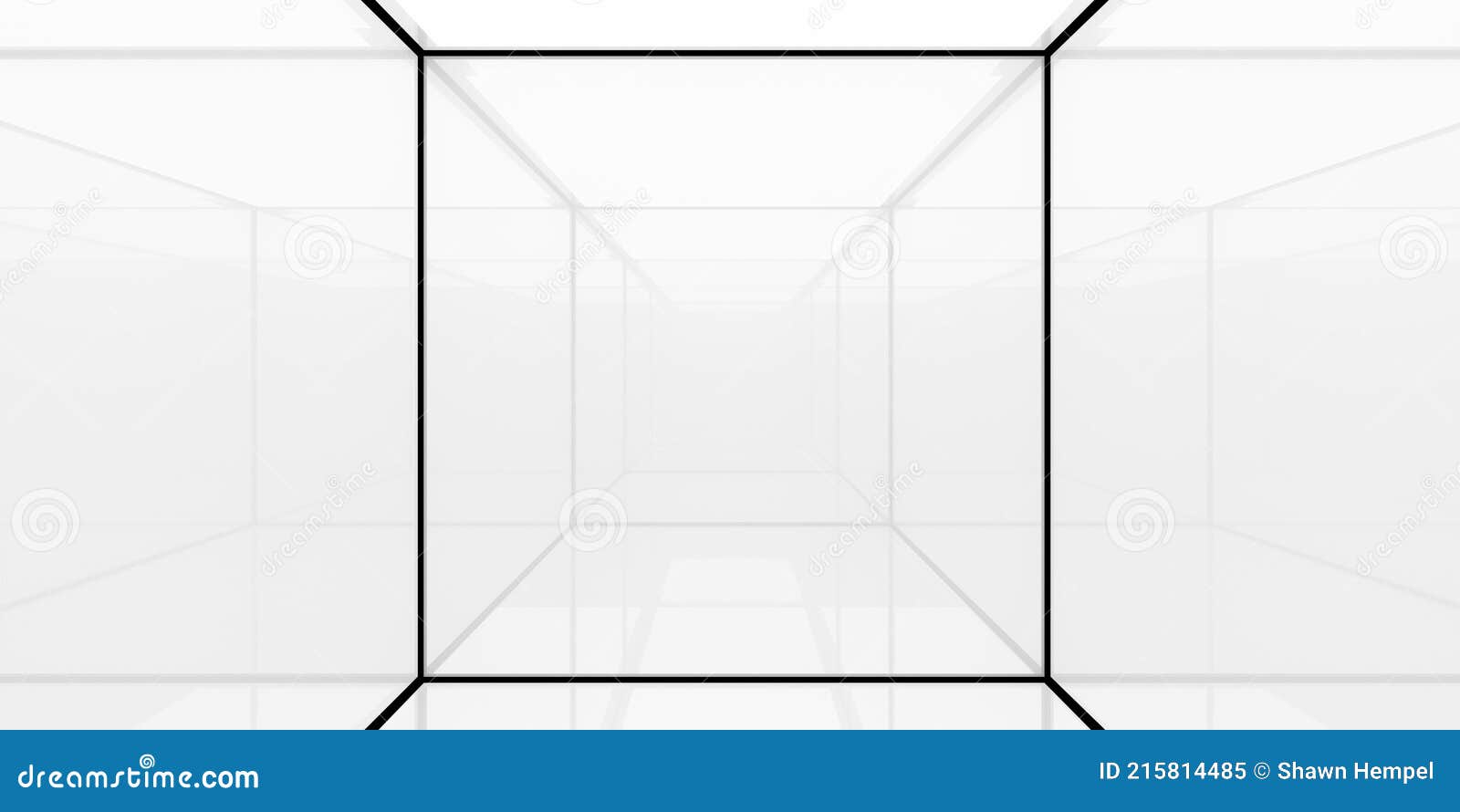 Modern Abstract White Mirror Cube Room with Reflections, Abstract ...