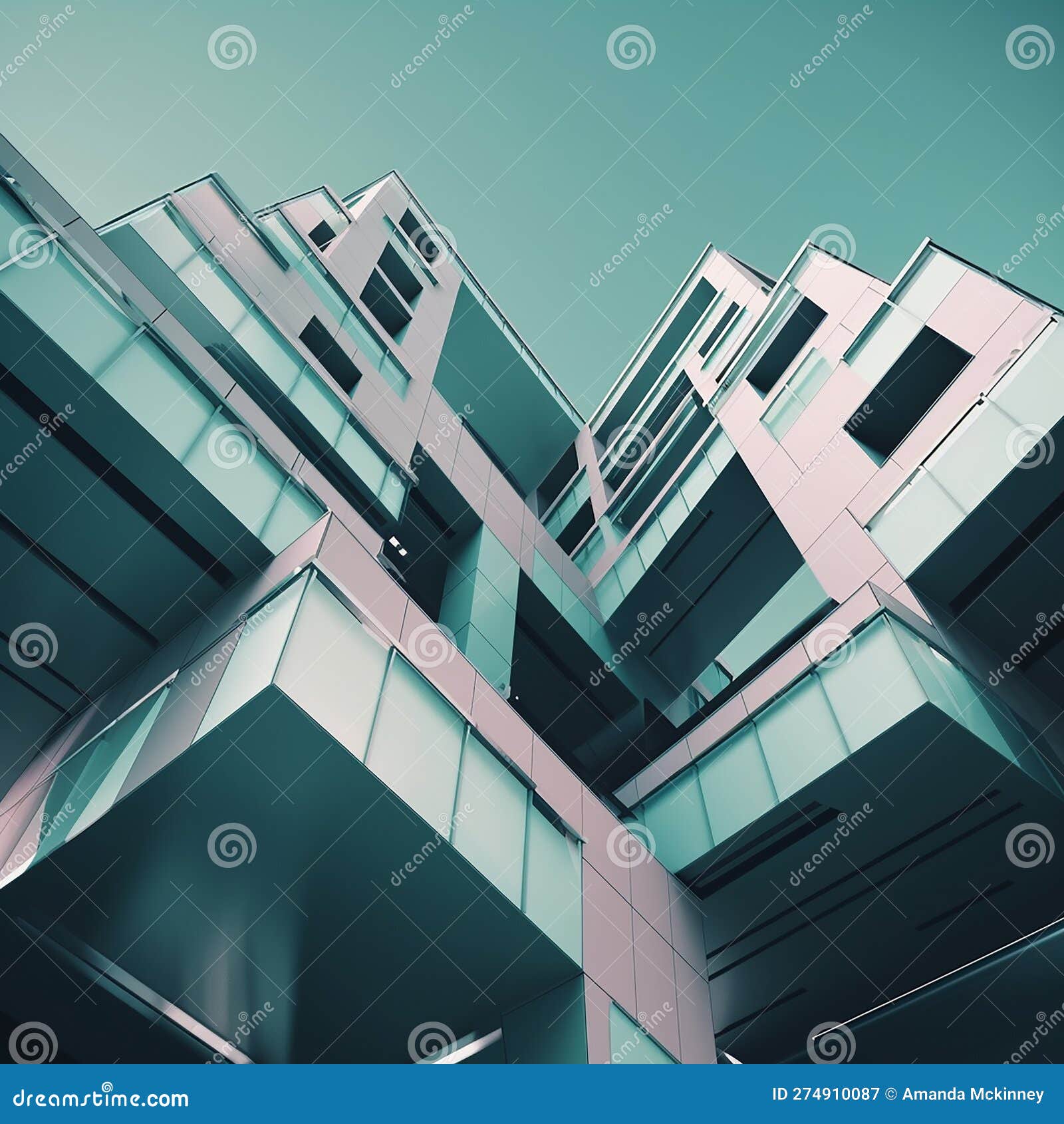 Modern Abstract Winding Building. Ai Generated. Stock Illustration ...
