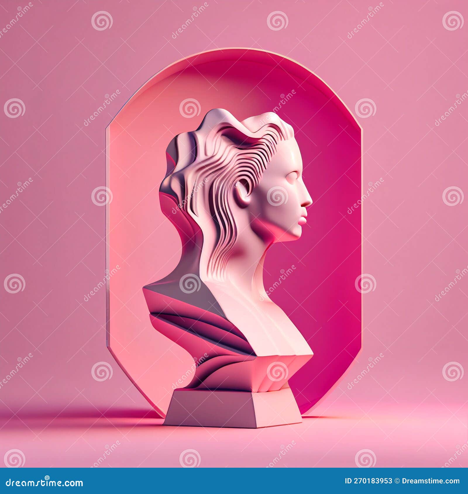 Woman S Bust Sculpture Design. Generative AI Stock Illustration ...