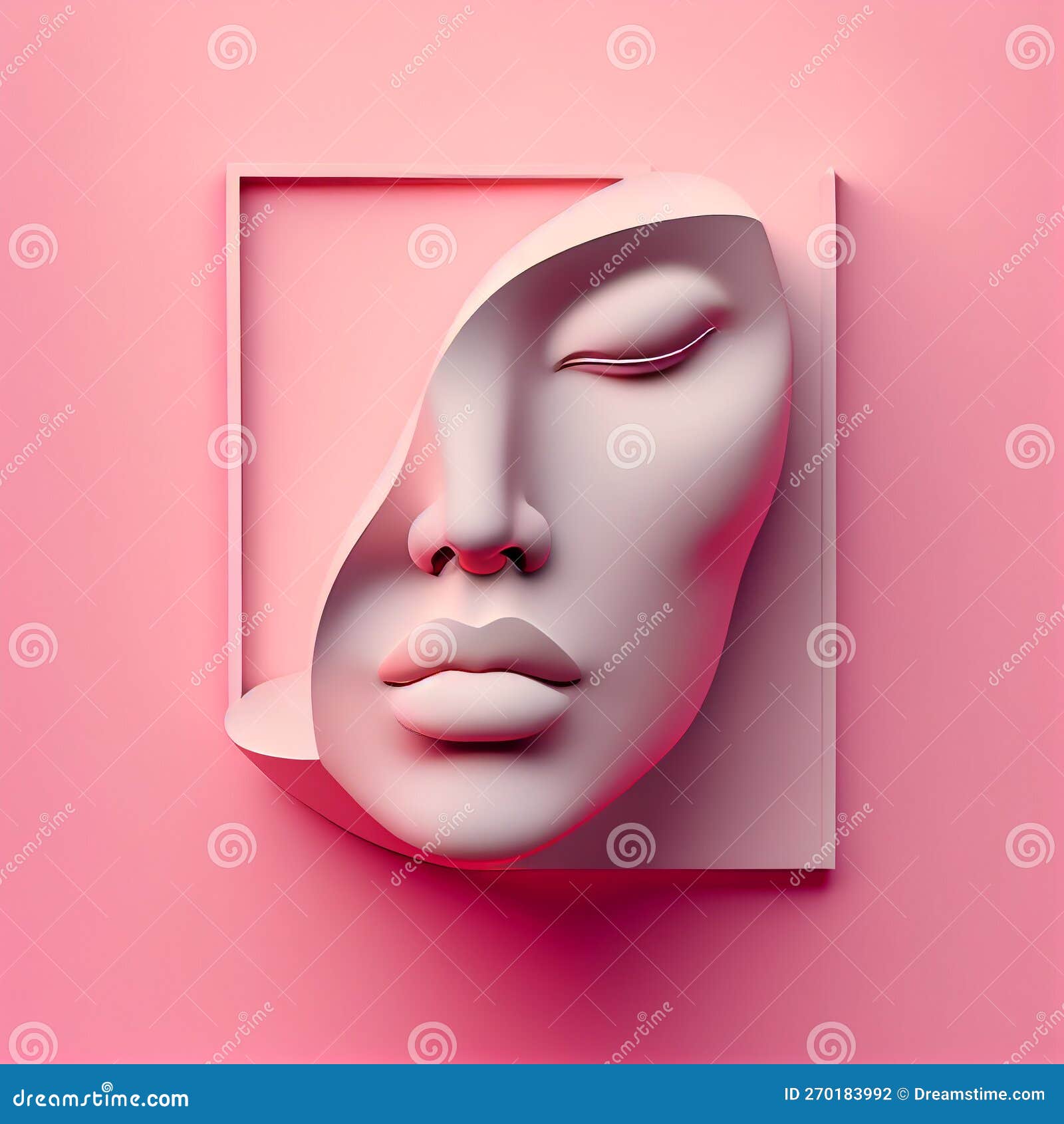 Woman S Half Face Sculpture Design. Generative AI Stock Illustration ...