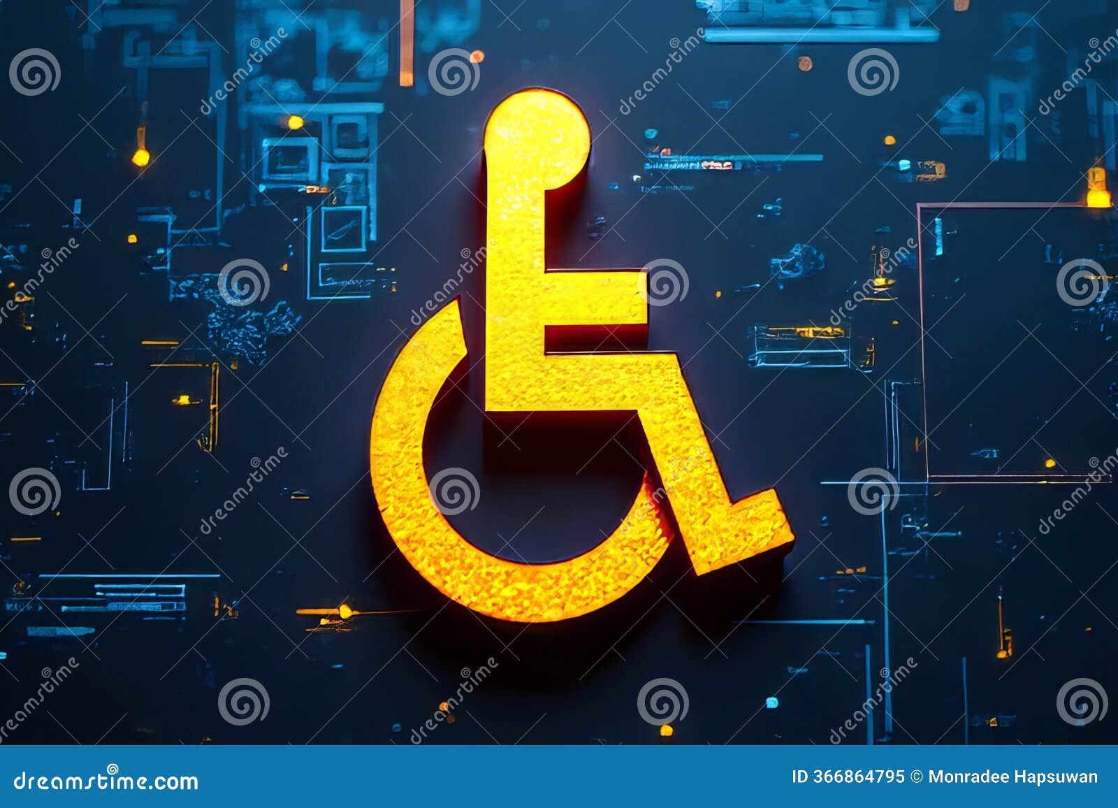 Modern Accessible Design Symbol On A Futuristic Tech Background ...