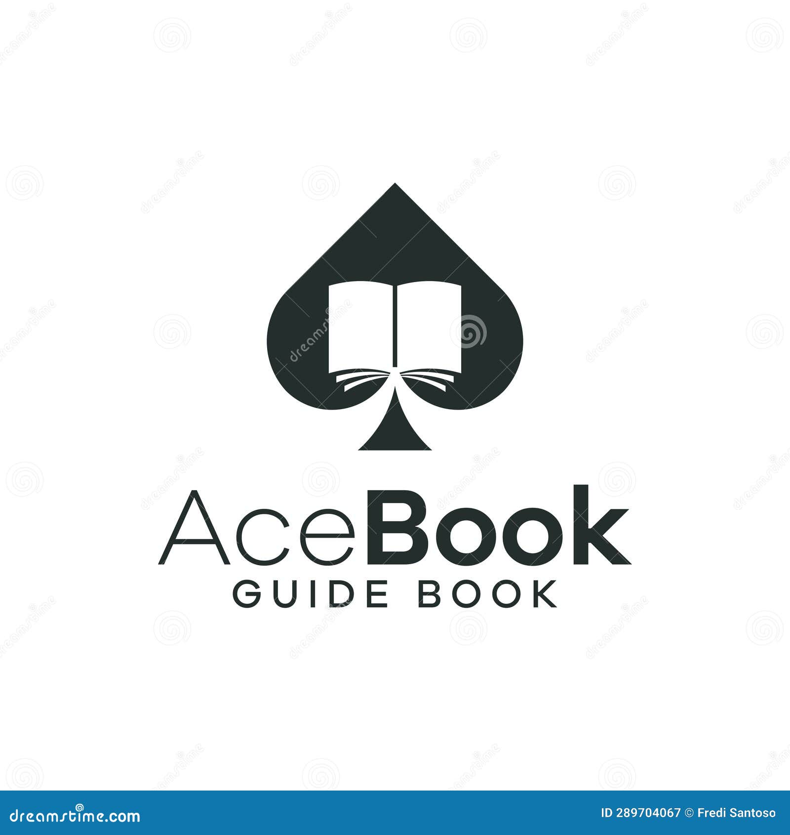 Modern Ace And Book Combination Logo Cartoon Vector | CartoonDealer.com ...