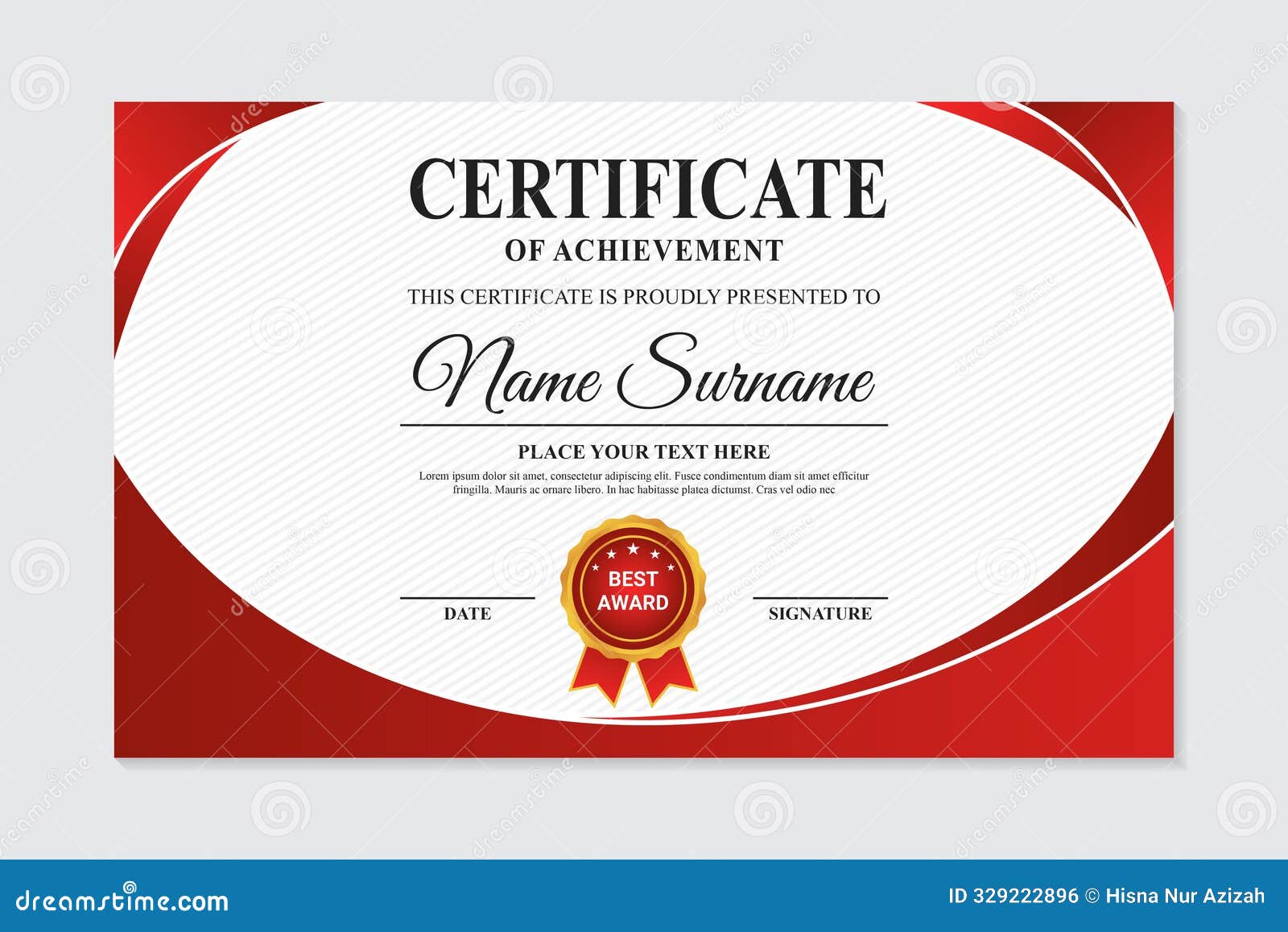 Modern Achievement Certificate Template Red Curved with White ...