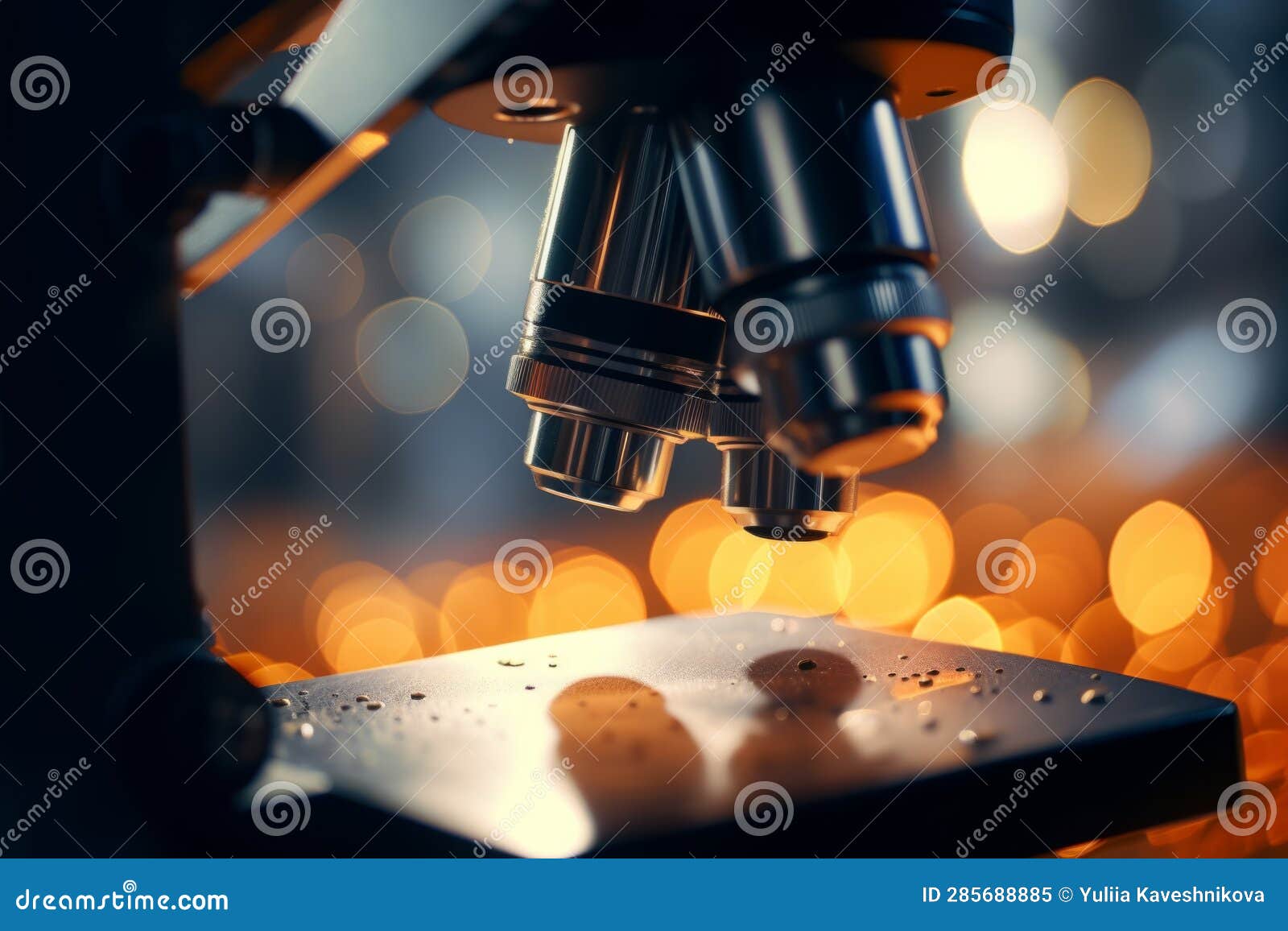 Modern Advanced Science Research Study Equipment Microscope Magnifying ...