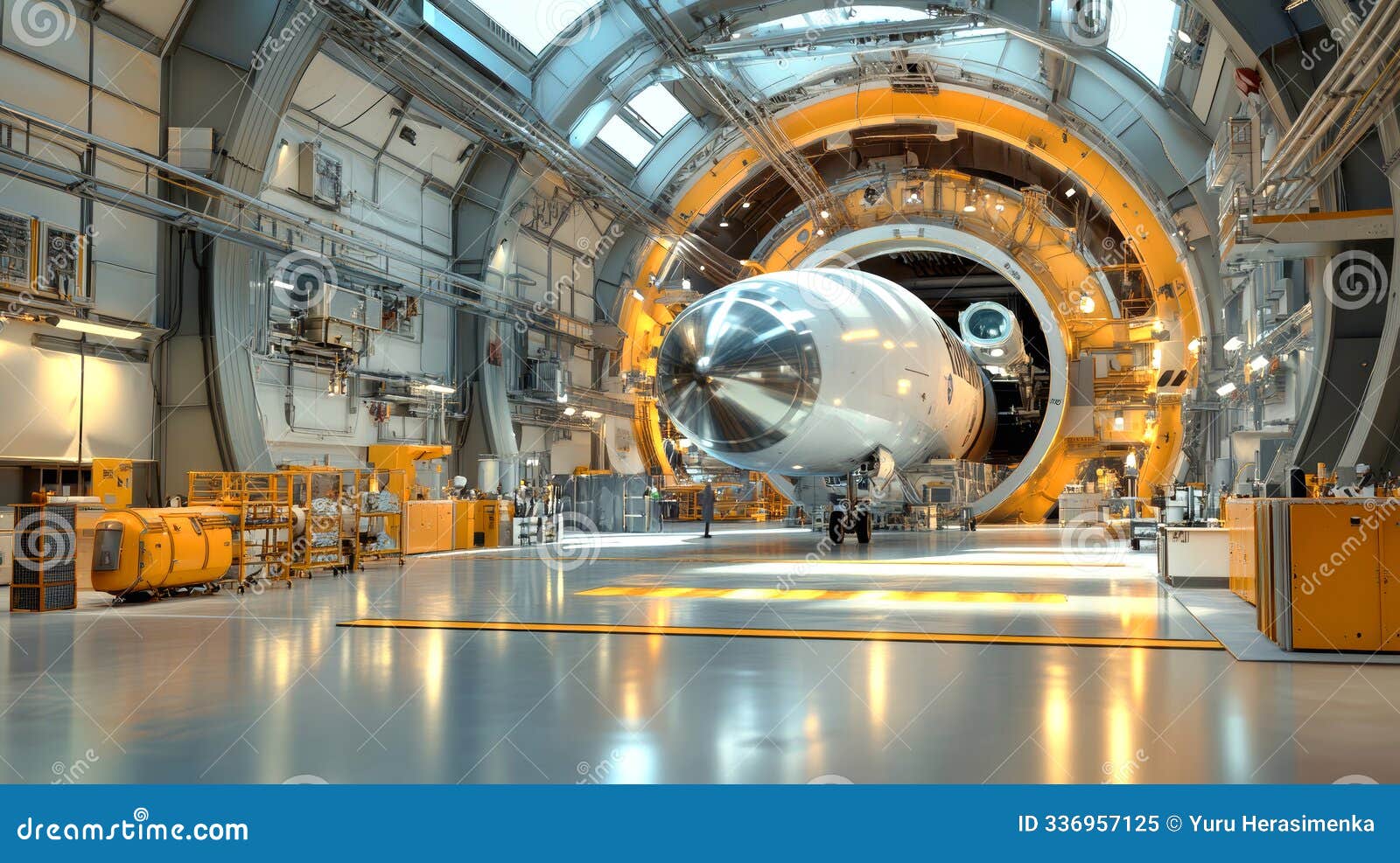 In a Modern Aerospace Engineering Facility, Engineers and Technicians ...