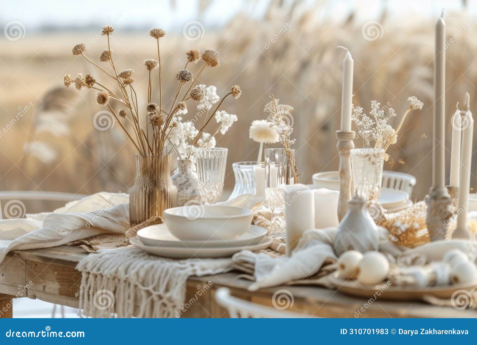 Modern Aesthetic Table Setting Stock Illustration - Illustration of ...