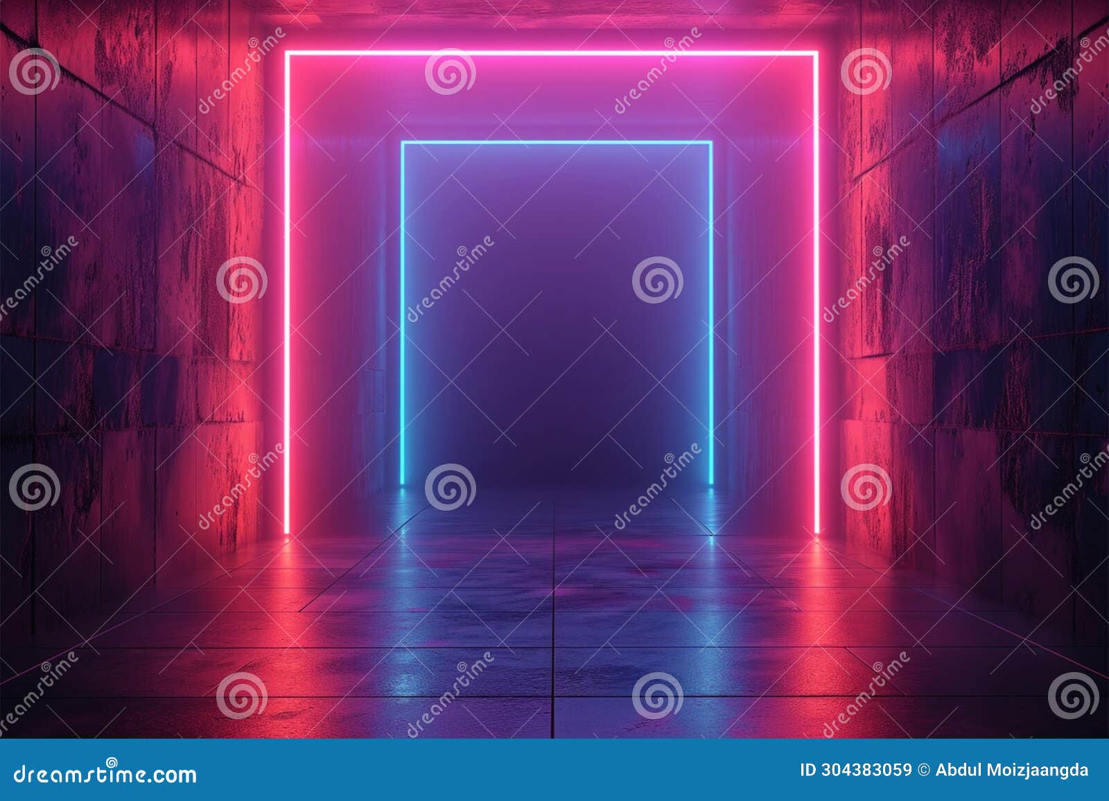 Modern Aesthetics Neon Sign with a Captivating Floor Background Stock ...