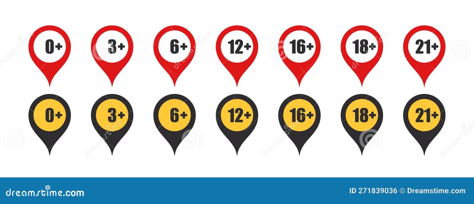 Modern Age Restriction Badges. Age Limit Icons Set. Recommended Age ...