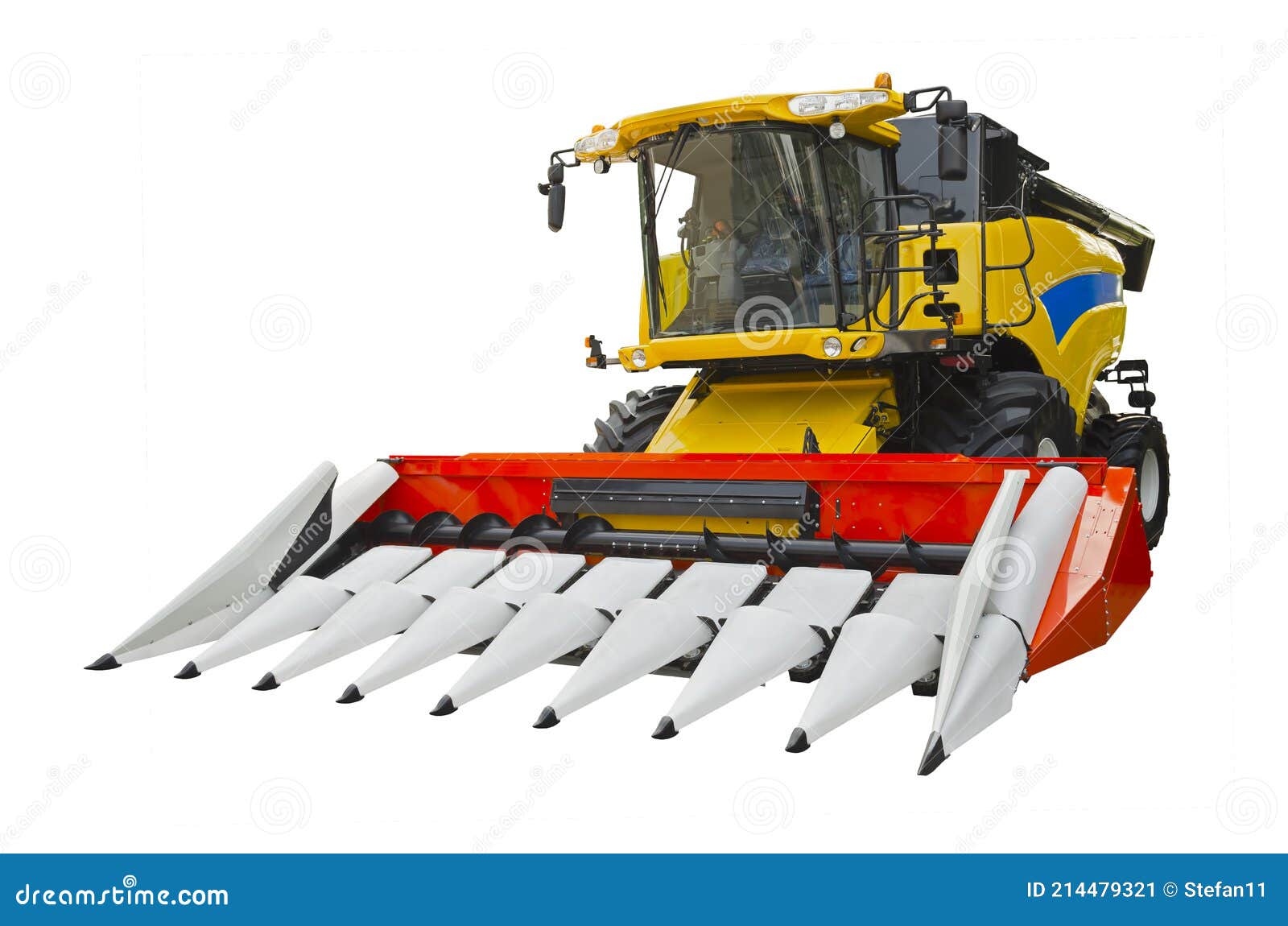 Modern Agricultural Combine, Front View Stock Image - Image of crop ...