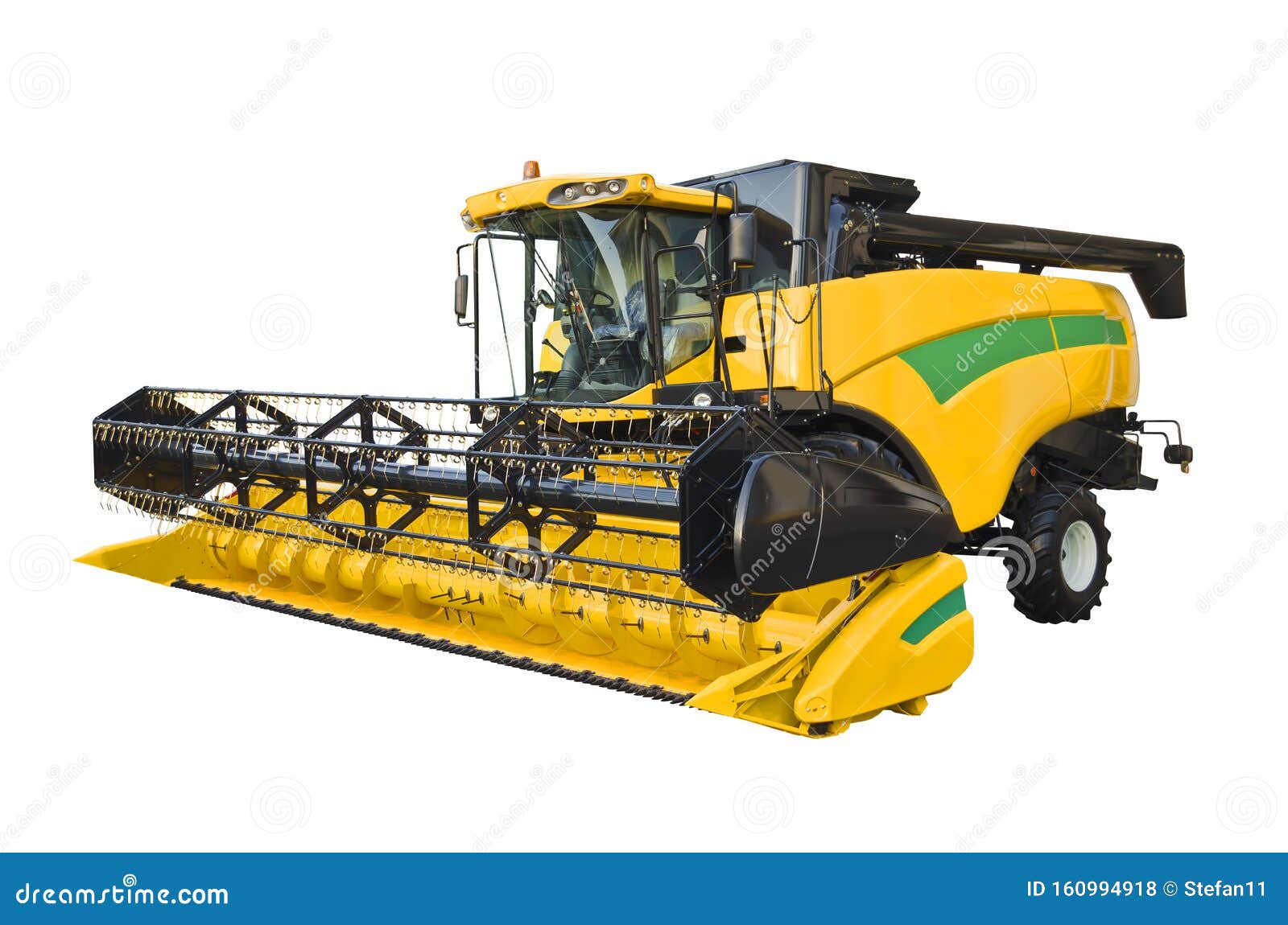 Modern Agricultural Combine, Front View Stock Photo - Image of green ...