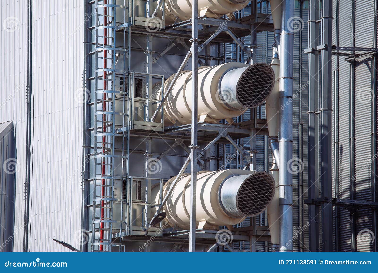 Modern Agricultural Grain Drying Complex, Close Up Stock Image - Image ...