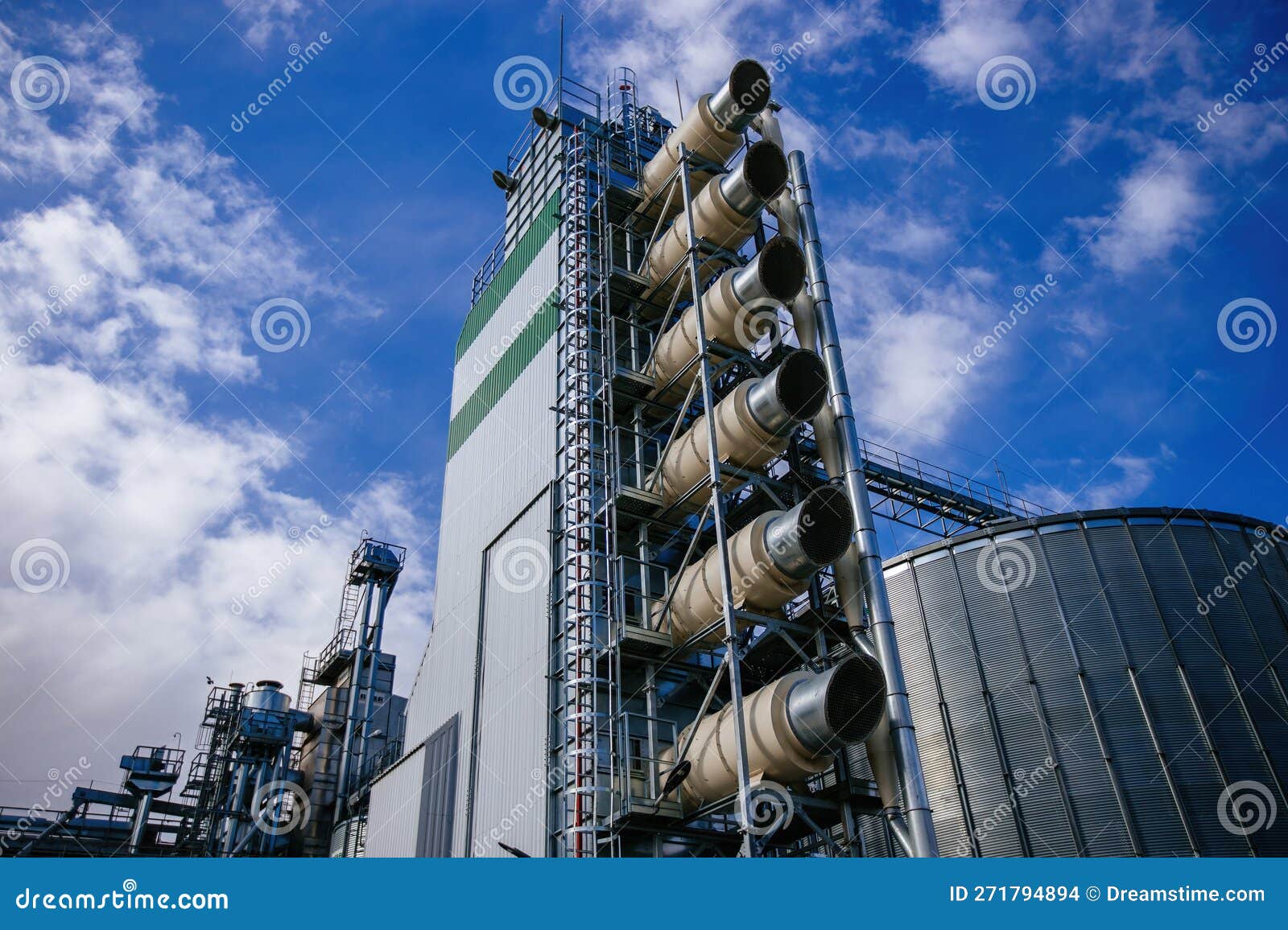 Modern Agricultural Grain Drying Complex Stock Photo - Image of farm ...