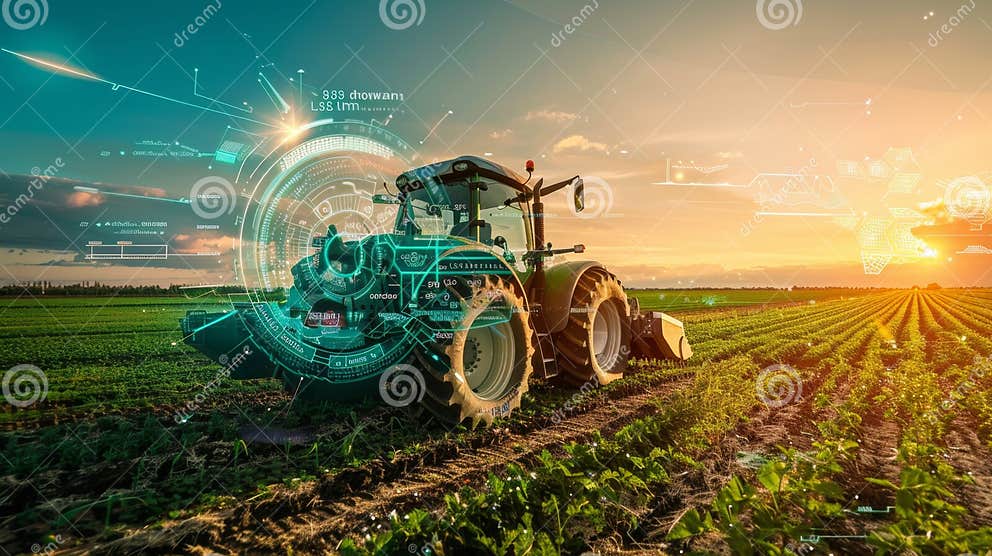Modern Agricultural Technology: AI-Enhanced Tractor in Field Generative ...